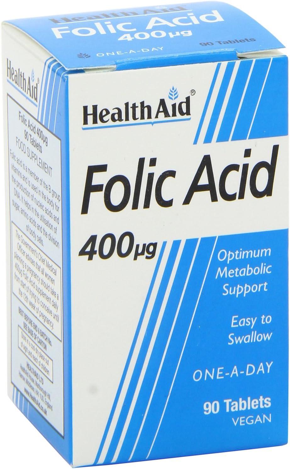 HealthAid Folic Acid 400mcg - 90 Tablets | Essential Supplement for ...