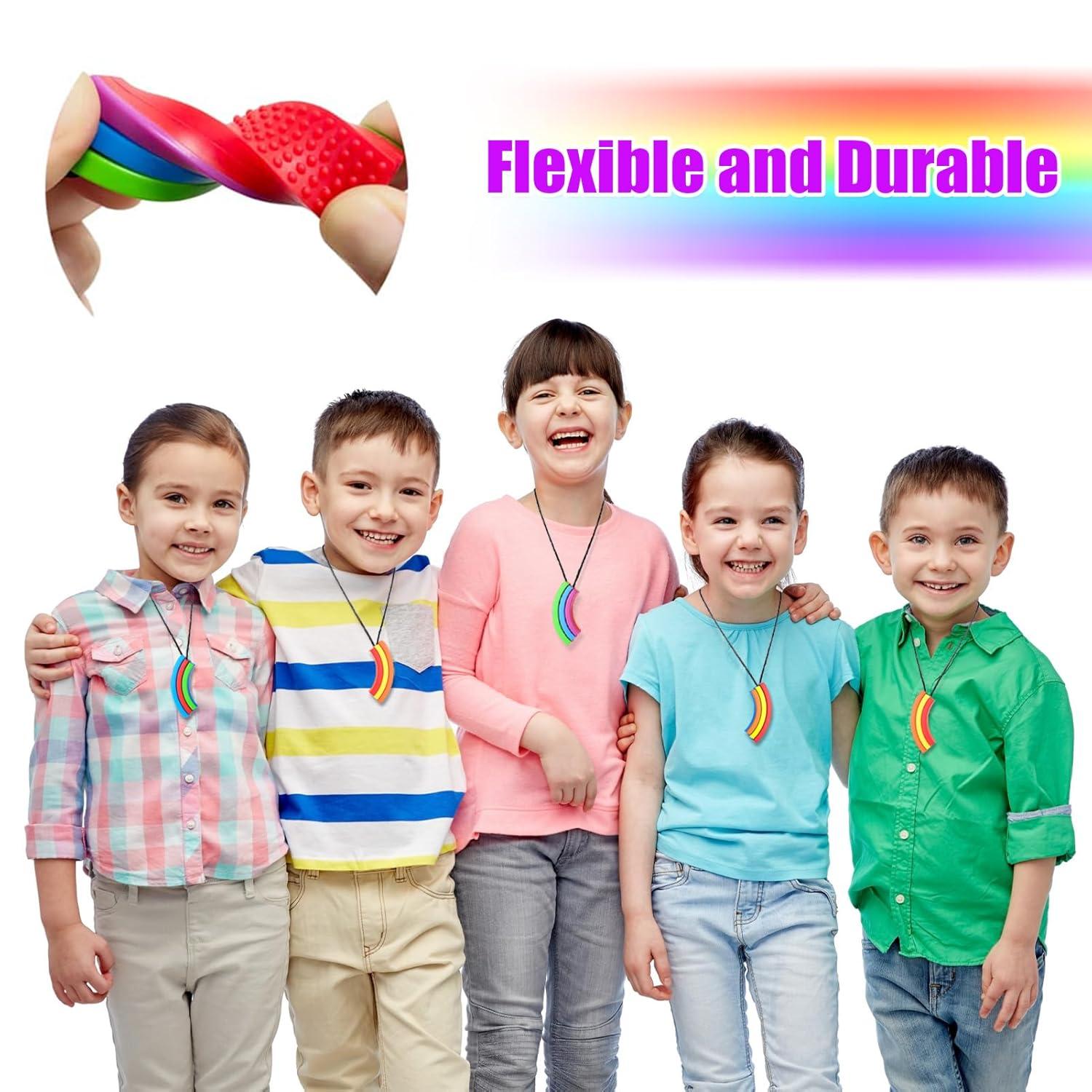 Seeway Kau-Halkette: Rainbow Bridge Silicone Chewing Ring for Autism ...