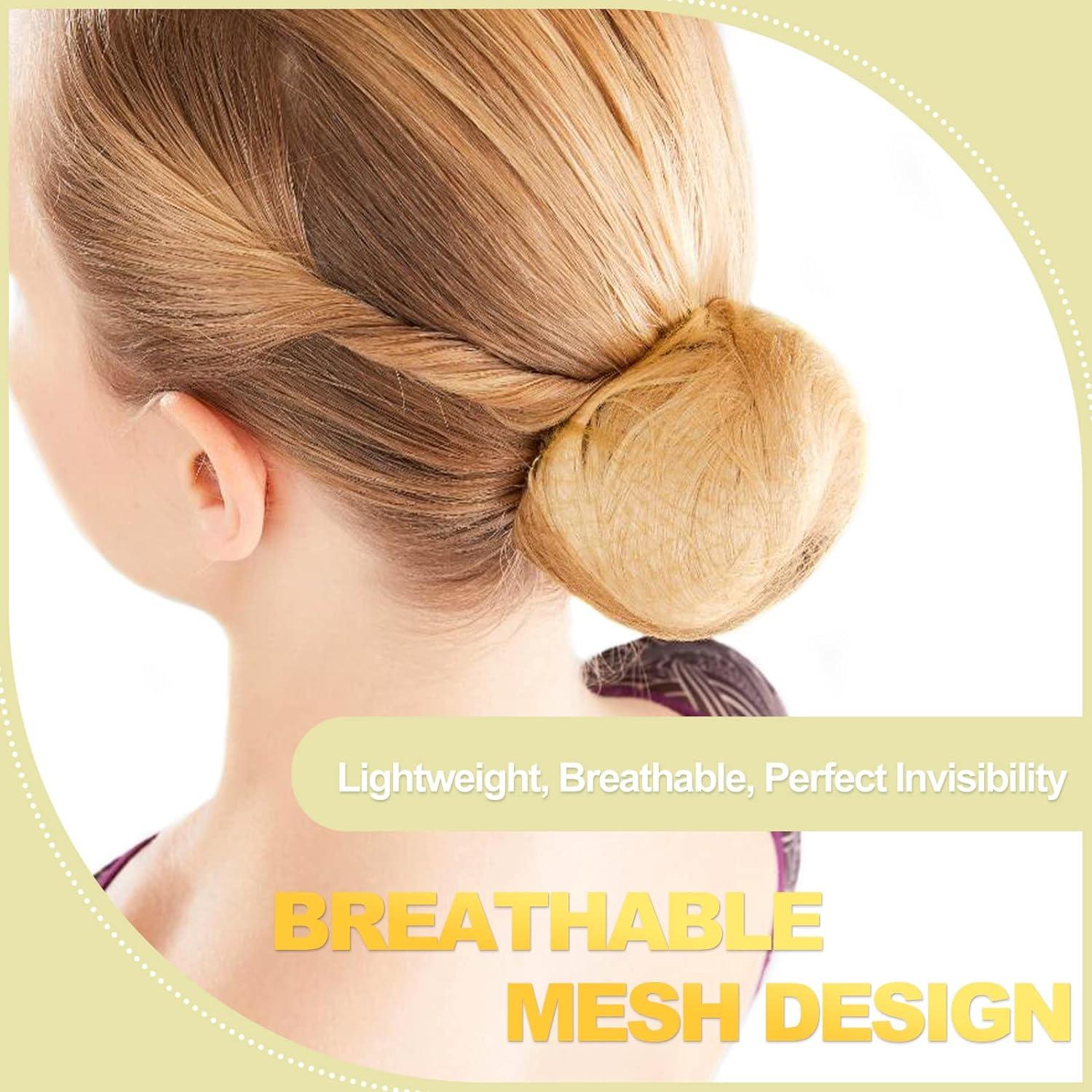 Sularpek 35 Pcs Hair Nets Hair Bun Nets Blonde Ballet Bun Nets Elastic ...