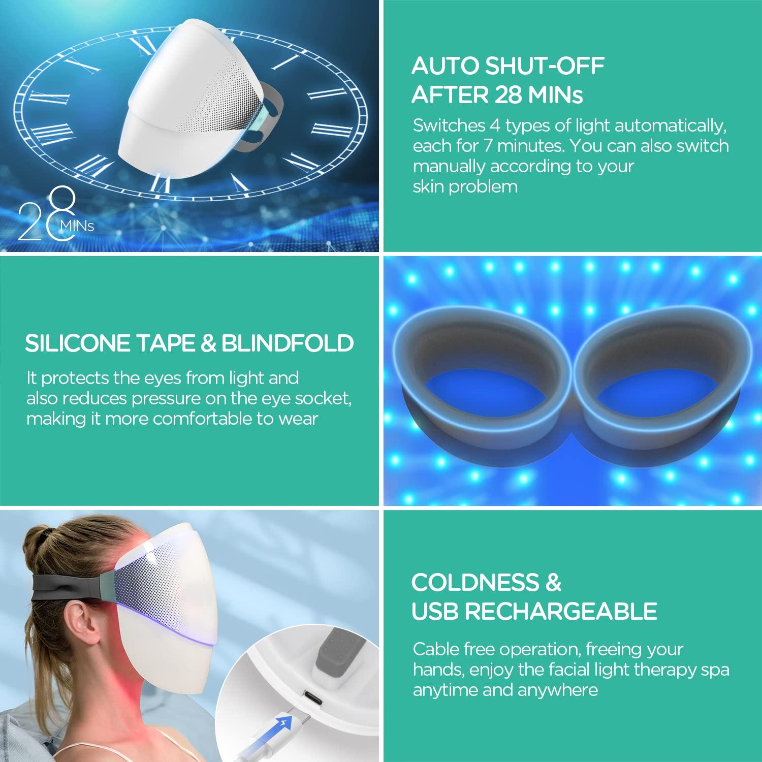 Buy Eono LED Face Mask | Cordless Rechargeable Light Therapy for Anti ...