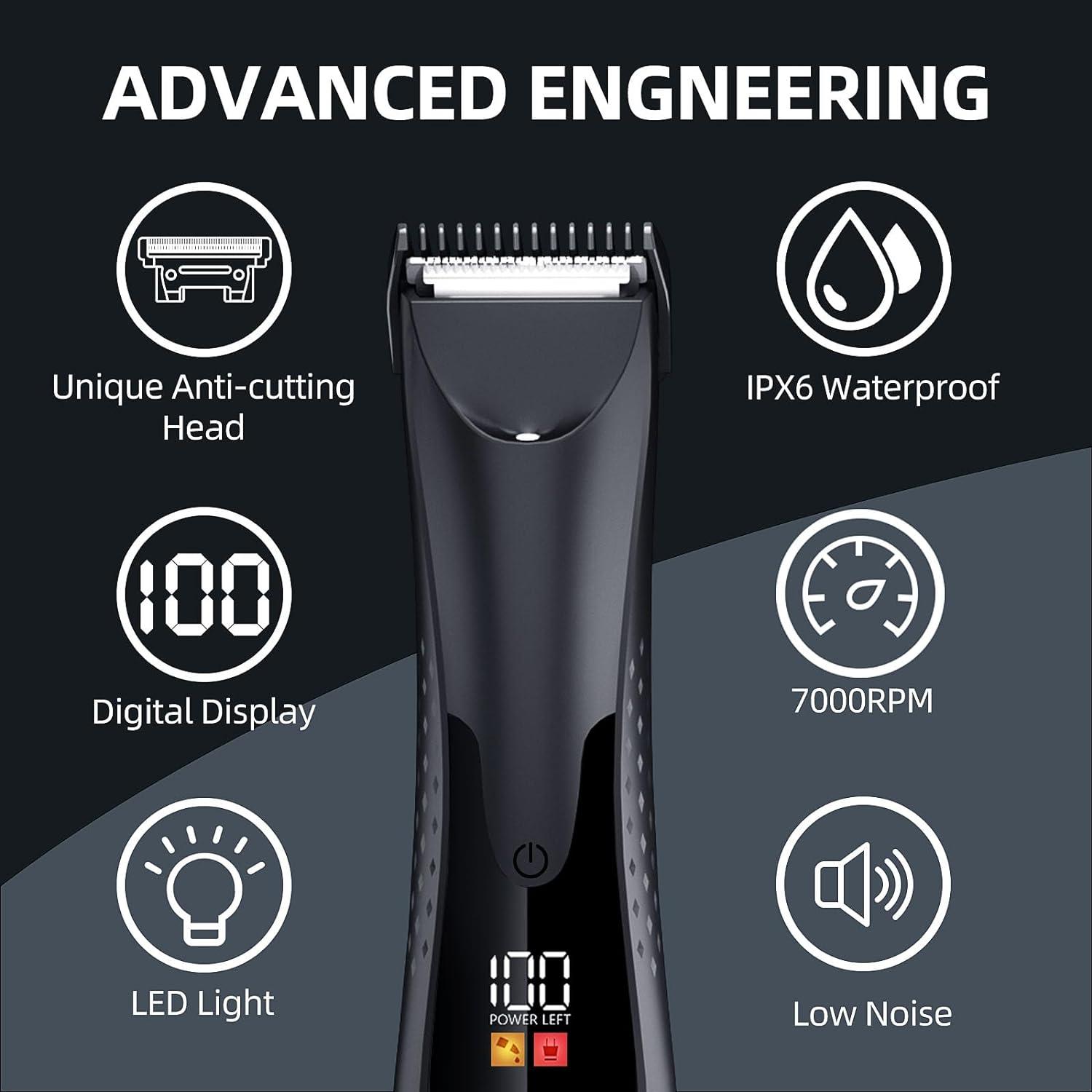 Elestyle Intimate Razor for Men | Pain-Free Body Hair Trimmer with LED ...