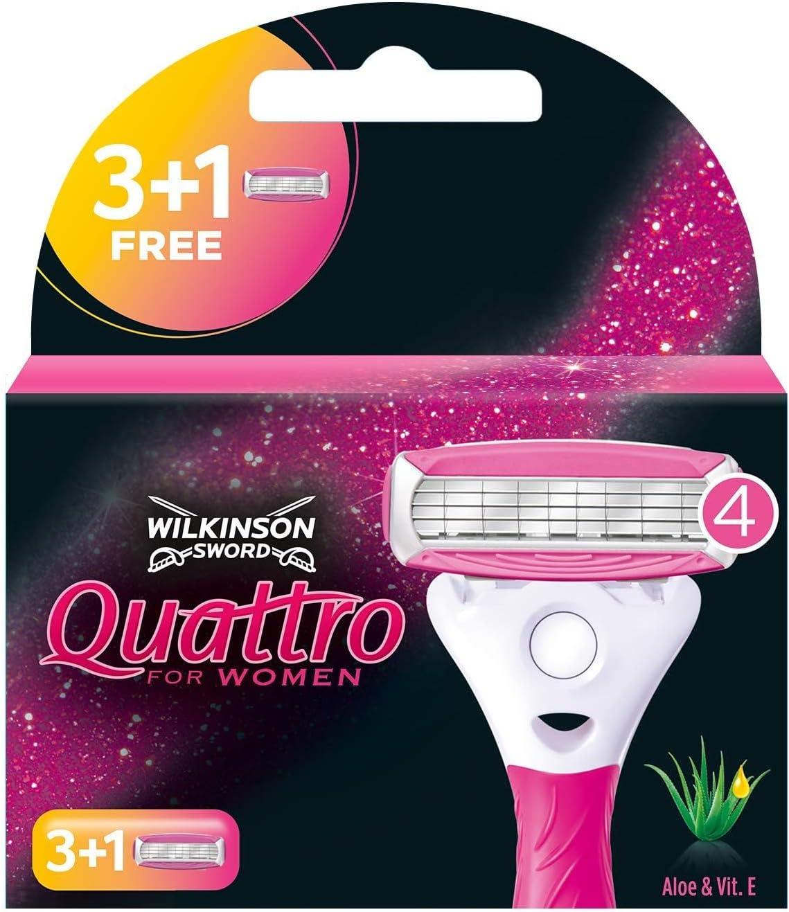 Wilkinson Sword Quattro for Women Razor Blades - 4 Count Pack - Smooth ...