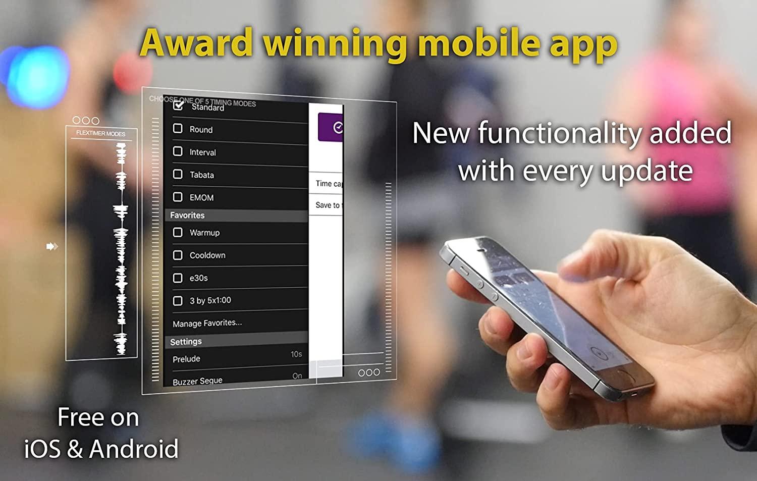 GymNext Flex Timer - Home Edition with Bluetooth App Control and Medium 2.3 LED Display for ...