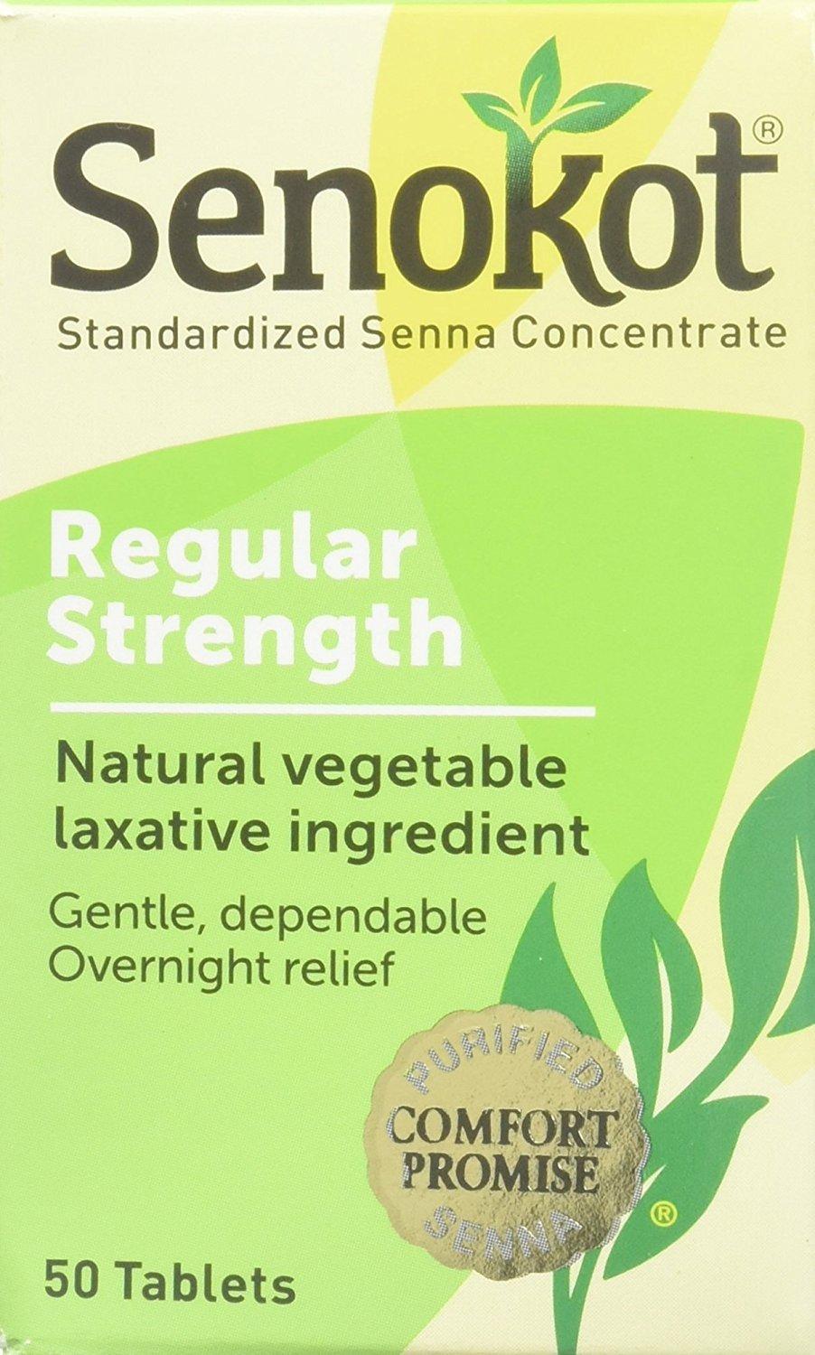 Senokot Regular Strength 50 Tablets Natural Vegetable Laxative ...
