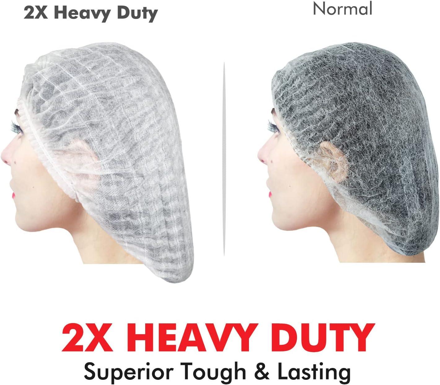 2X Heavy Duty Hair Nets - 100 Pack Disposable Bouffant Caps for Women ...
