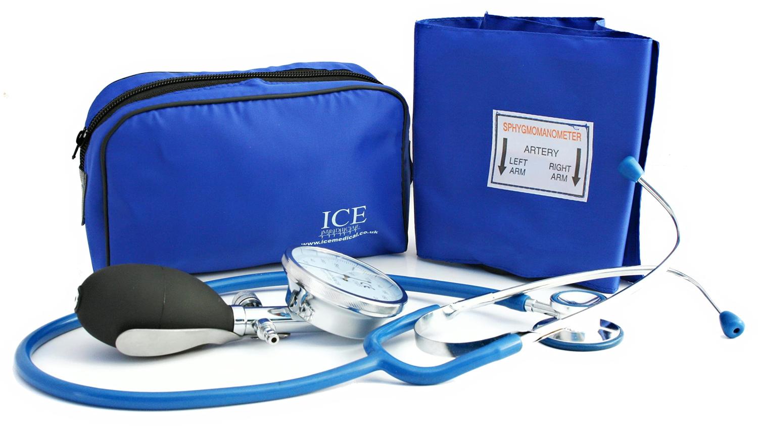 Aneroid Blue Sphygmomanometer with Adult Cuff and Stethoscope - Blood ...