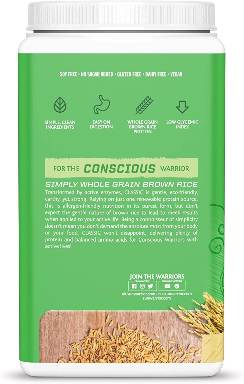 Sunwarrior Classic Vegan Sprouted Brown Rice Protein Powder - Vanilla ...