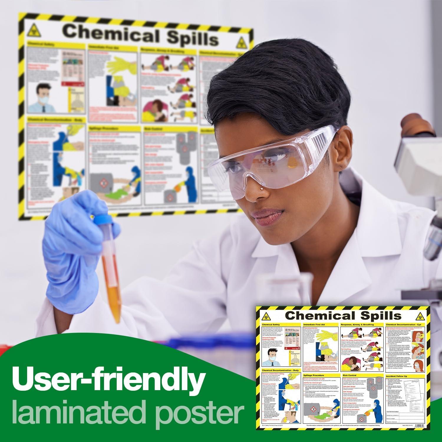 Safety First Aid A608T Chemical Spills Poster - 59 x 42 cm | Promote ...