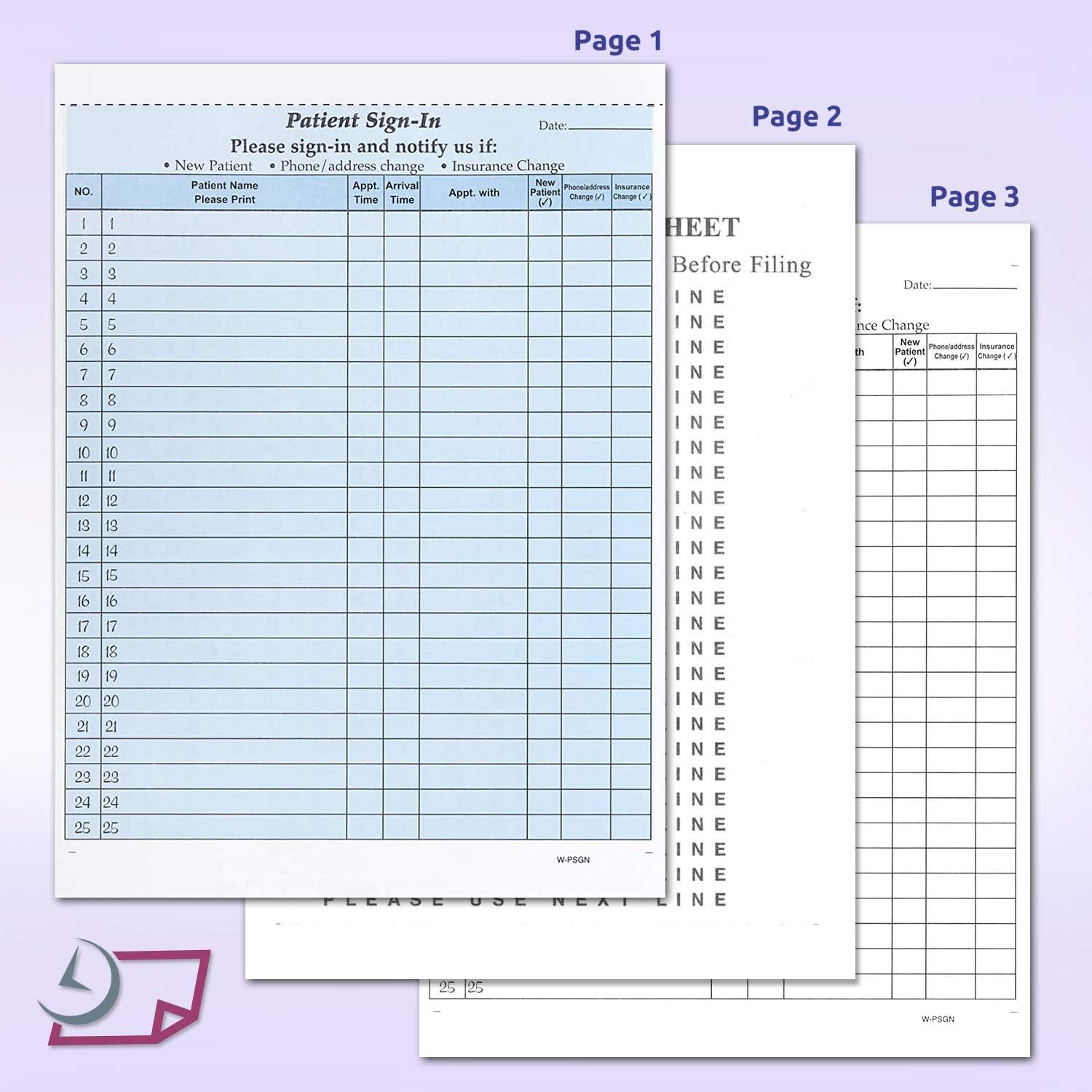NextDayLabels - NCR Carbonless 3 Part Patient Sign in Label Forms HIPAA ...