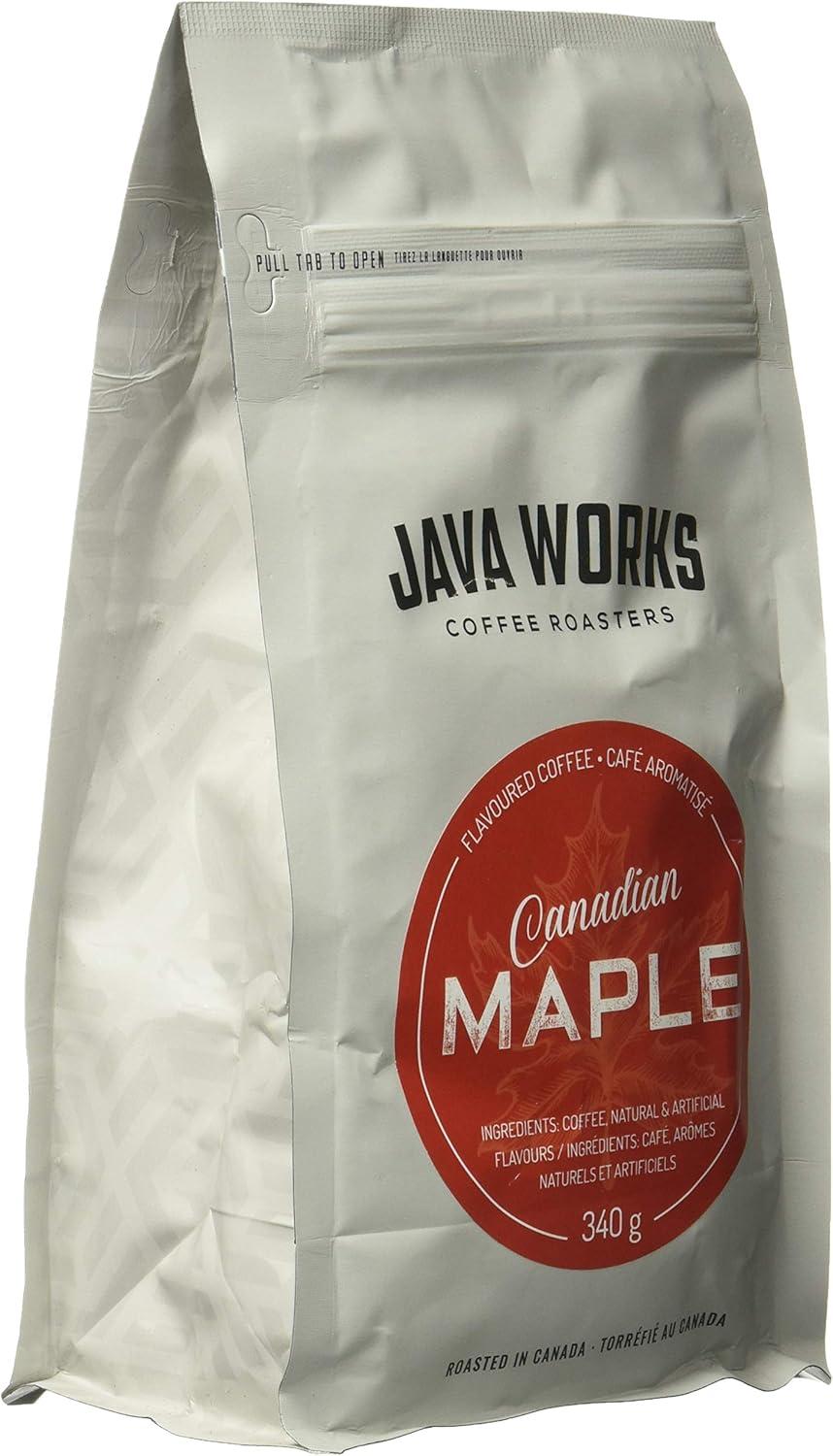 Java Works Coffee Canadian Maple Flavoured Coffee *Ground* 340 Grams