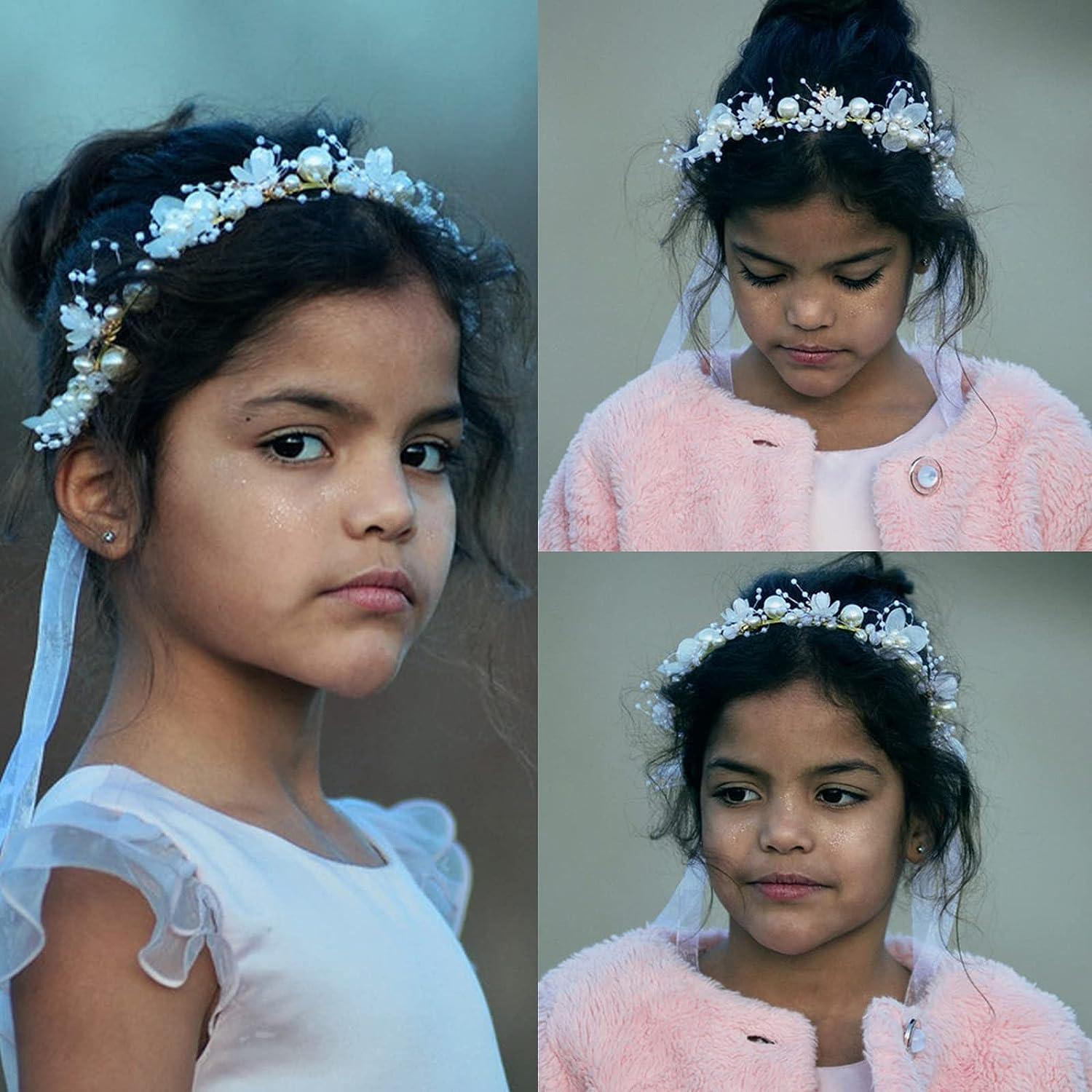Flower girl pearl headband store