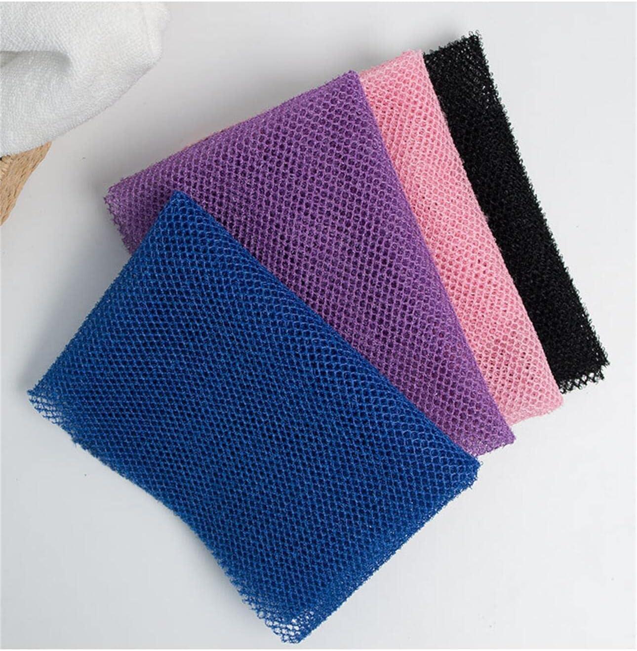 African Exfoliating Net Bath Sponge Set - 4 Pieces | Shower Body ...