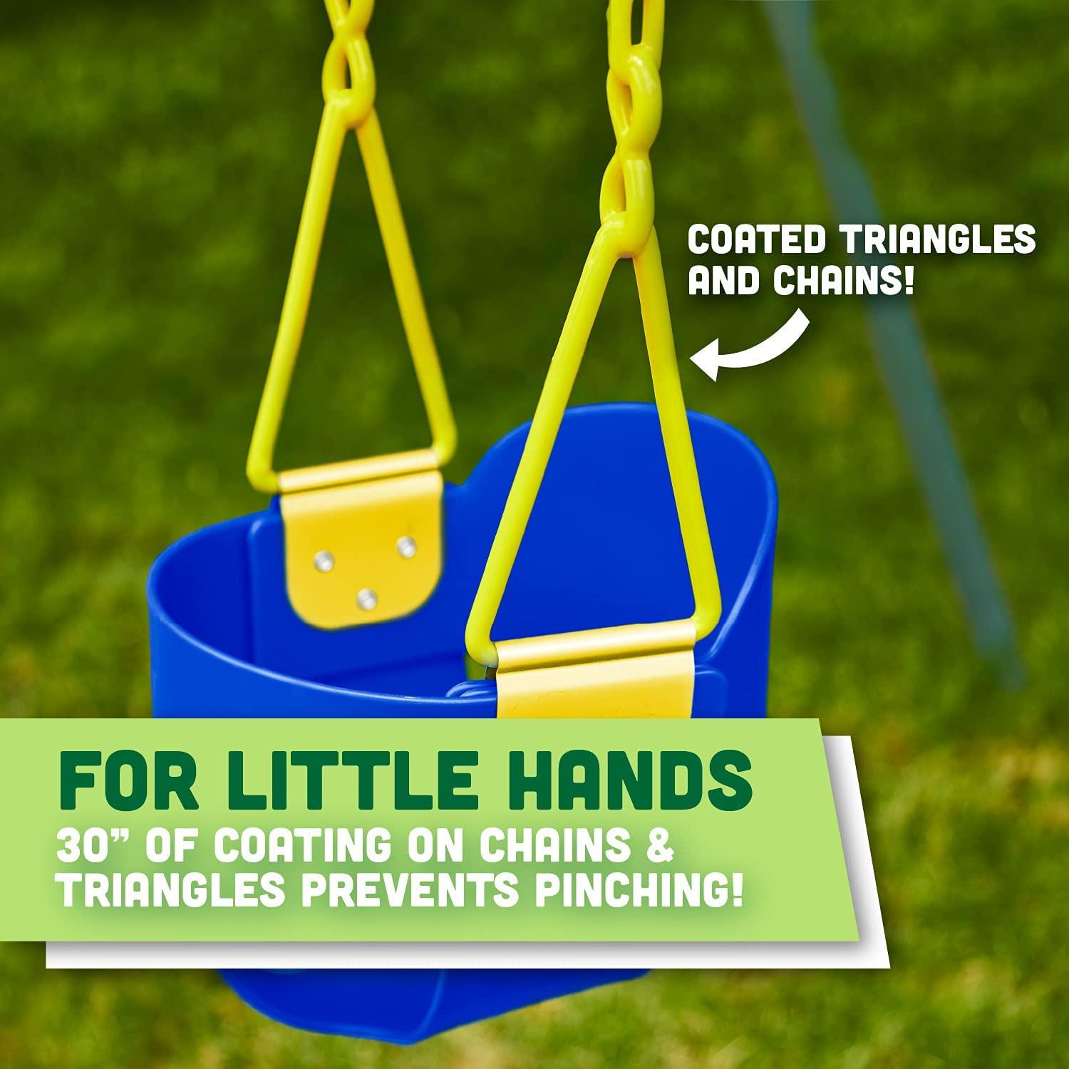 Deluxe High Back Full Bucket Toddler Swing with Exclusive Chain & Dip ...