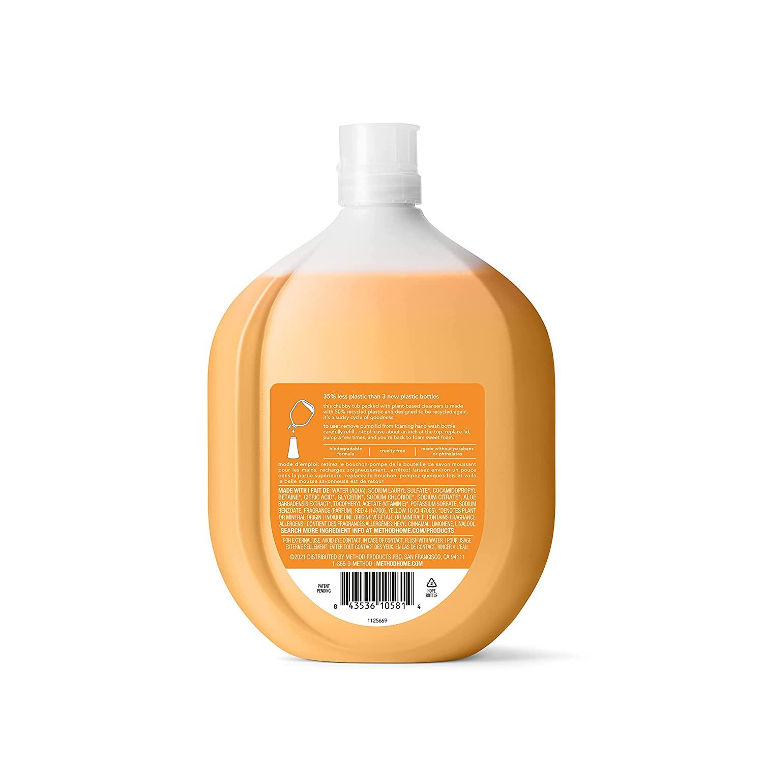 Method Foaming Hand Soap Refill - Orange Ginger, 28oz (Pack of 4) | Eco ...