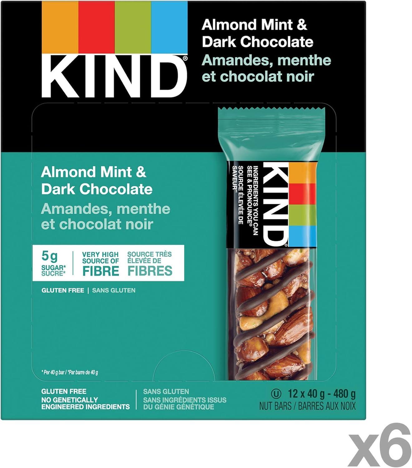 KIND Fruit & Nut Bars Dark Chocolate Mint Gluten Free Low Sugar 72 ...