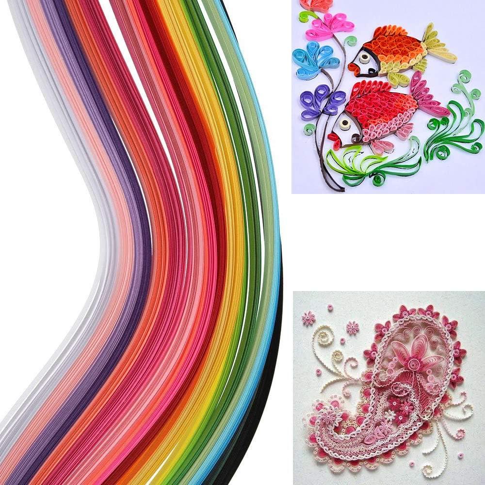 TXIN 1300 Quilling Paper Strips 3mm - 26 Colors Quill Paper Kit for DIY ...