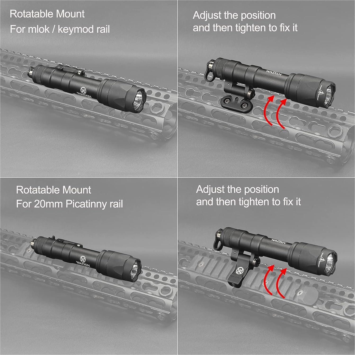 M600C Scout Light 800 Lumens Tactical Flashlight with Rotating Mount Base | Picatinny & Mlok ...