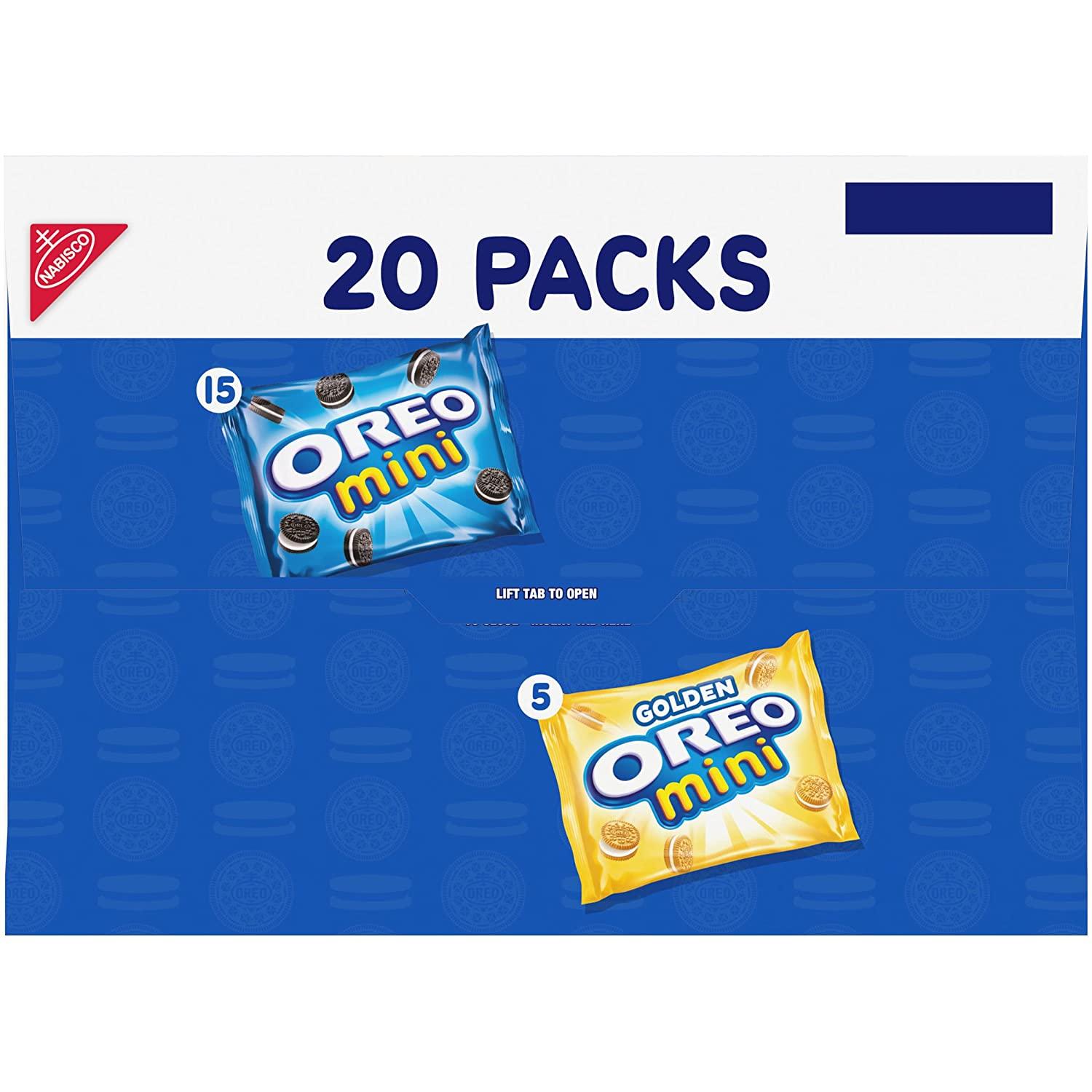 OREO Mini Mix Sandwich Cookies Variety Pack - 20 Snack Packs ...