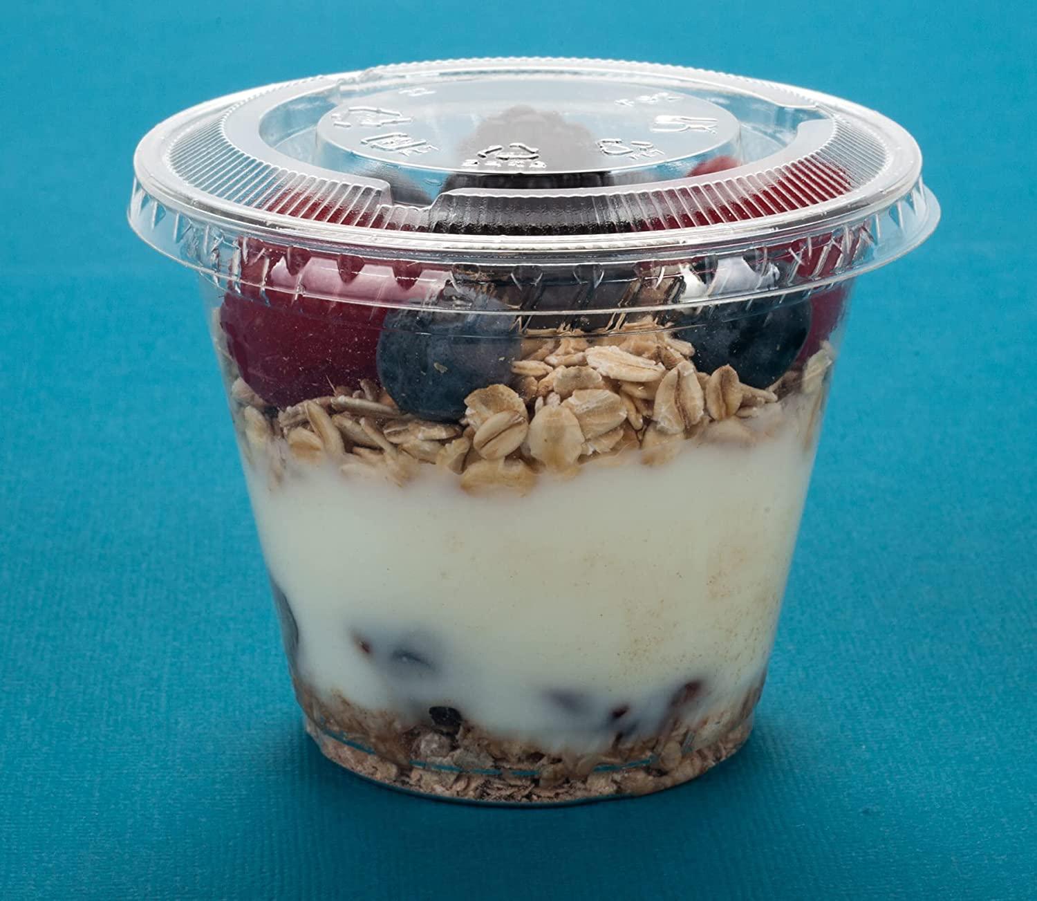 GOLDEN APPLE 9oz Clear Plastic Cups with Flat Lids - 30 Sets | No Hole ...