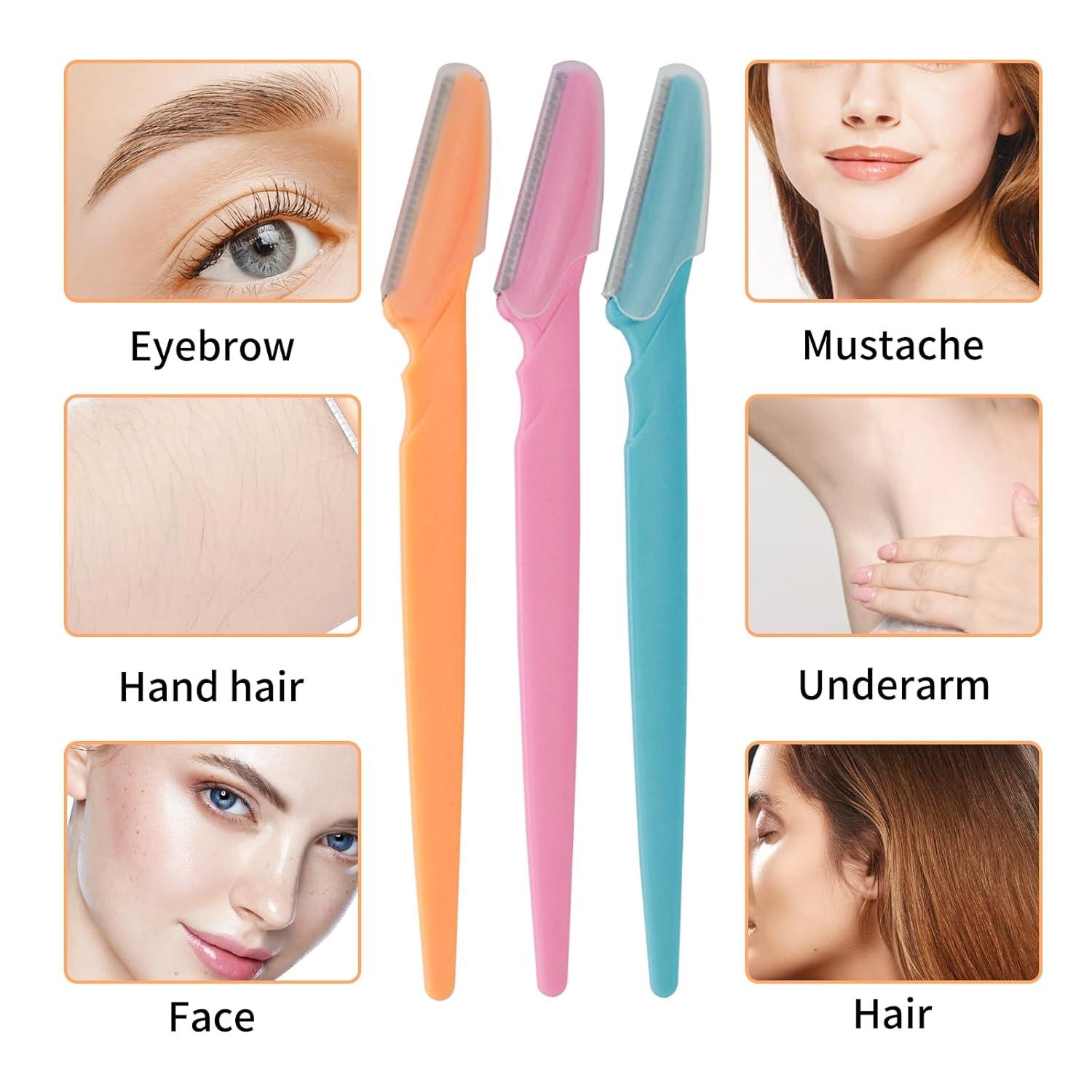 Buy Luckyopt 6-Piece Eyebrow Razor Set | Stainless Steel Multi-Functional Shaver for Women ...