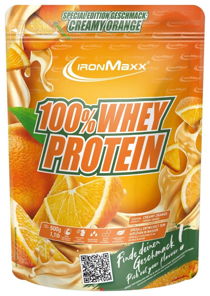 Buy Ironmaxx 100% Whey Protein Powder - Creamy Orange 500g | Water ...