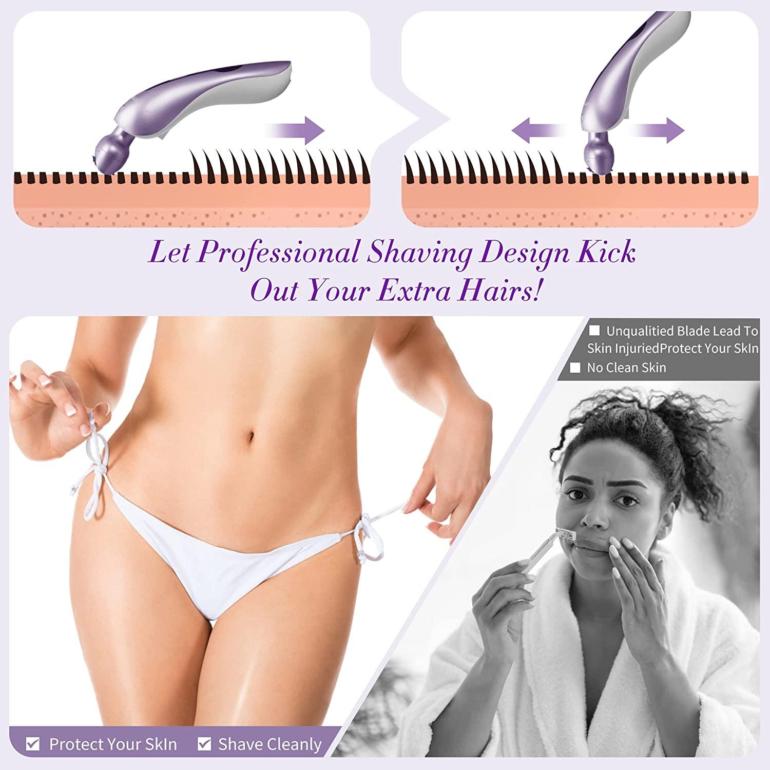Womens Electric Shaver Rechargeable Trimmer For Bikini Legs Underarms Cordless Wetdry