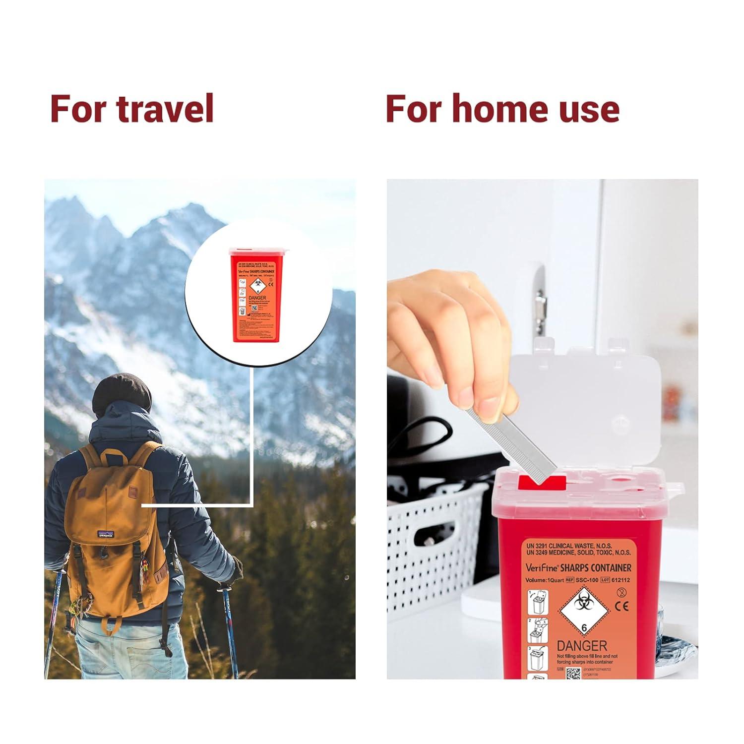 Verifine Sharps Container 1 Quart (Pack of 3) | Needle Disposal ...