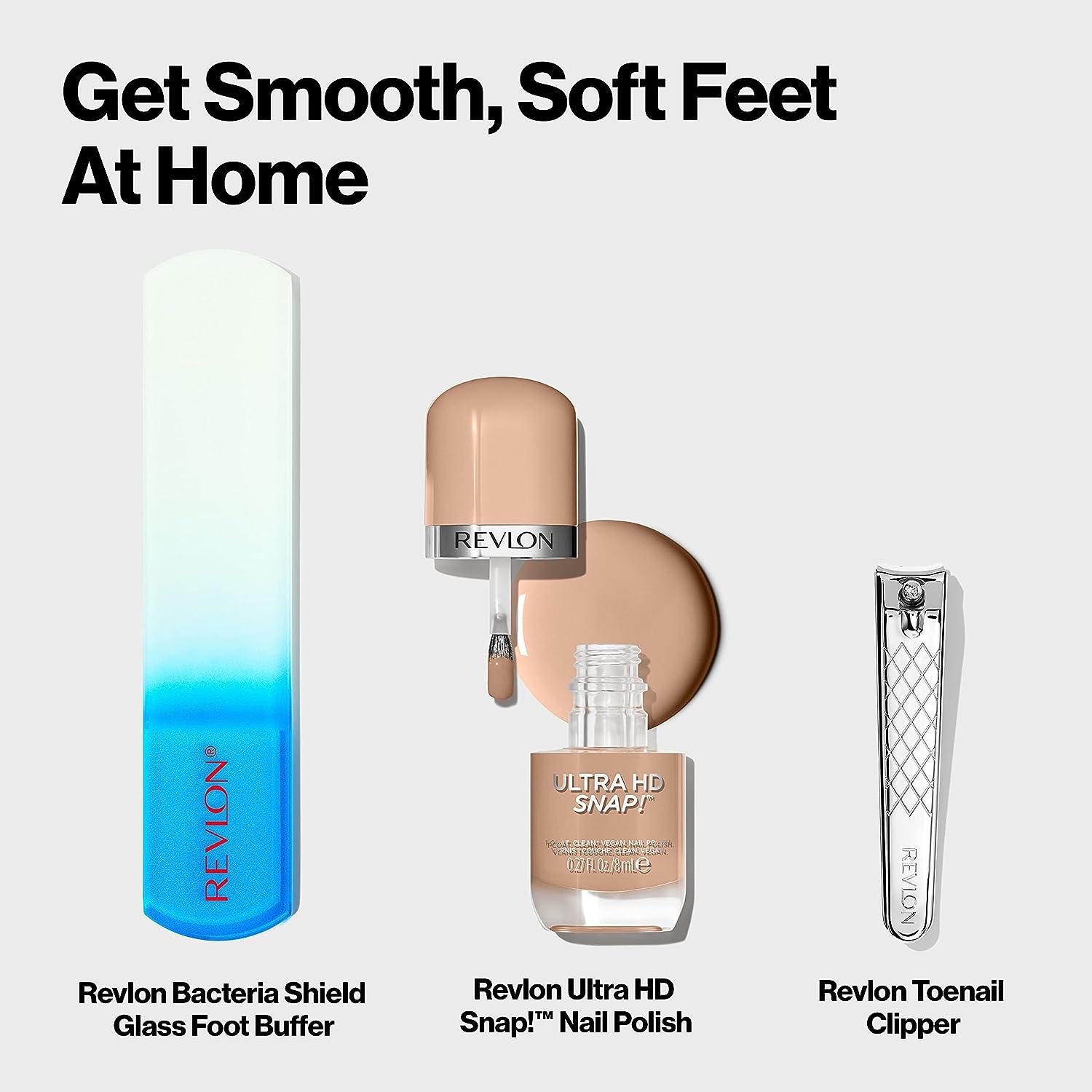 Revlon Bacteria Shield Glass Foot Buffer - Exfoliates, Smoothes Skin ...