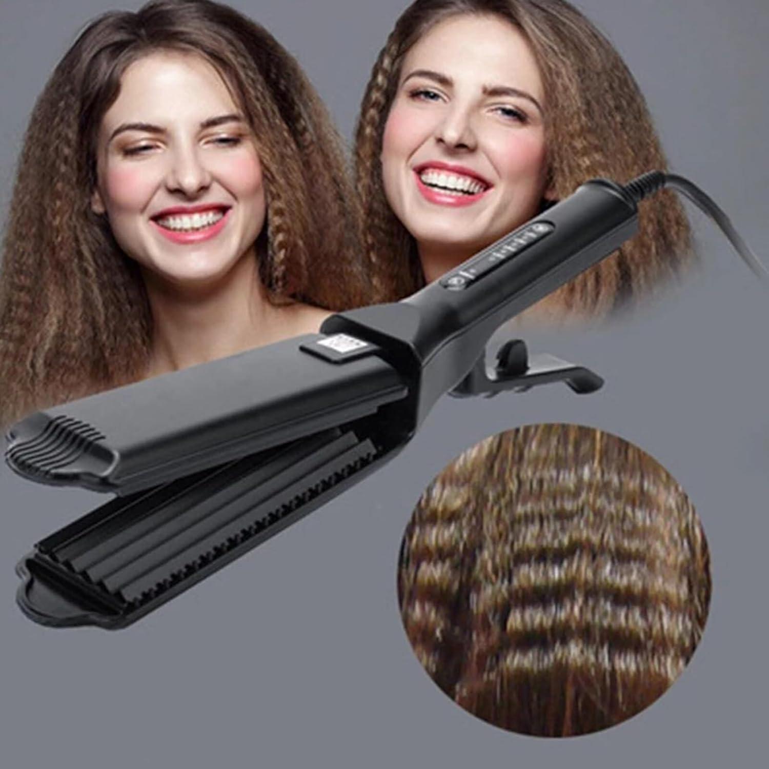 Hair Crimper Volumizing Crimper Ceramic Hair Crimper with 4 Adjustable ...
