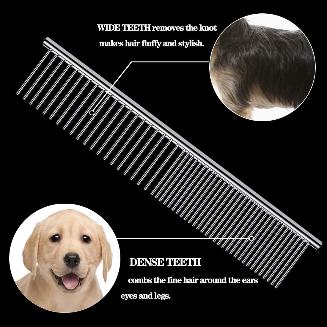 ORIEMARS Stainless Steel Metal Dog Combs - Ideal for Grooming Large and ...