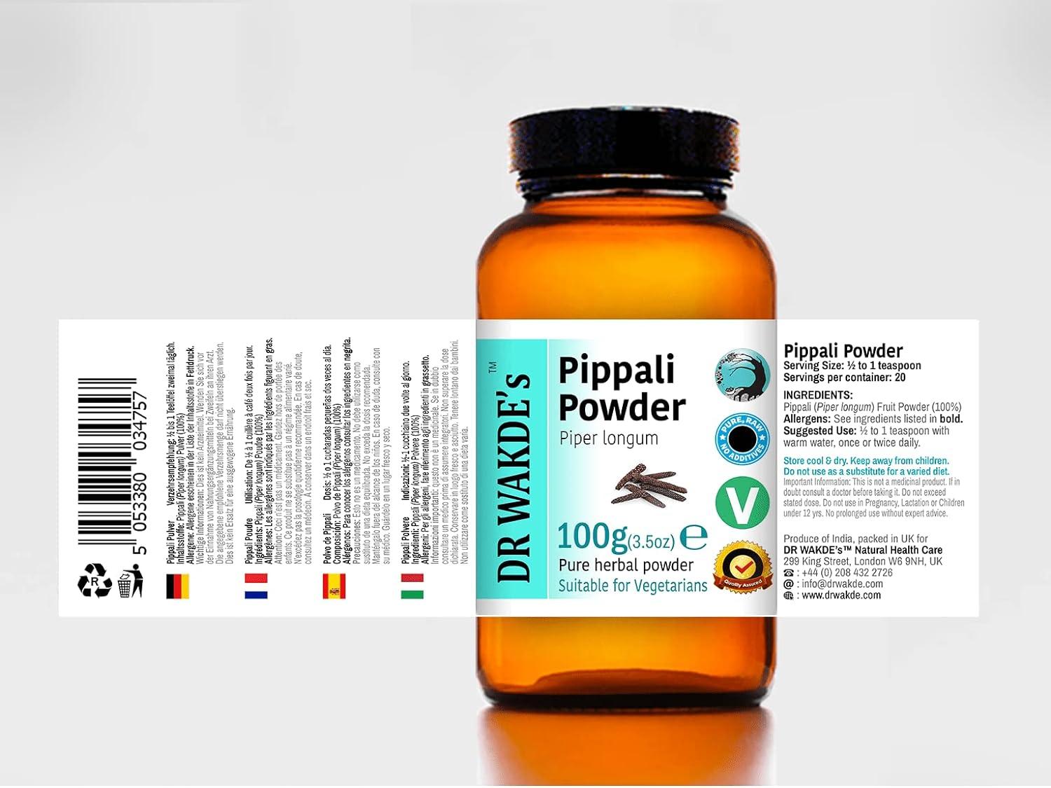 DR WAKDE'S Pippali Powder - 100g | Pure Raw Long Pepper Piper longum ...