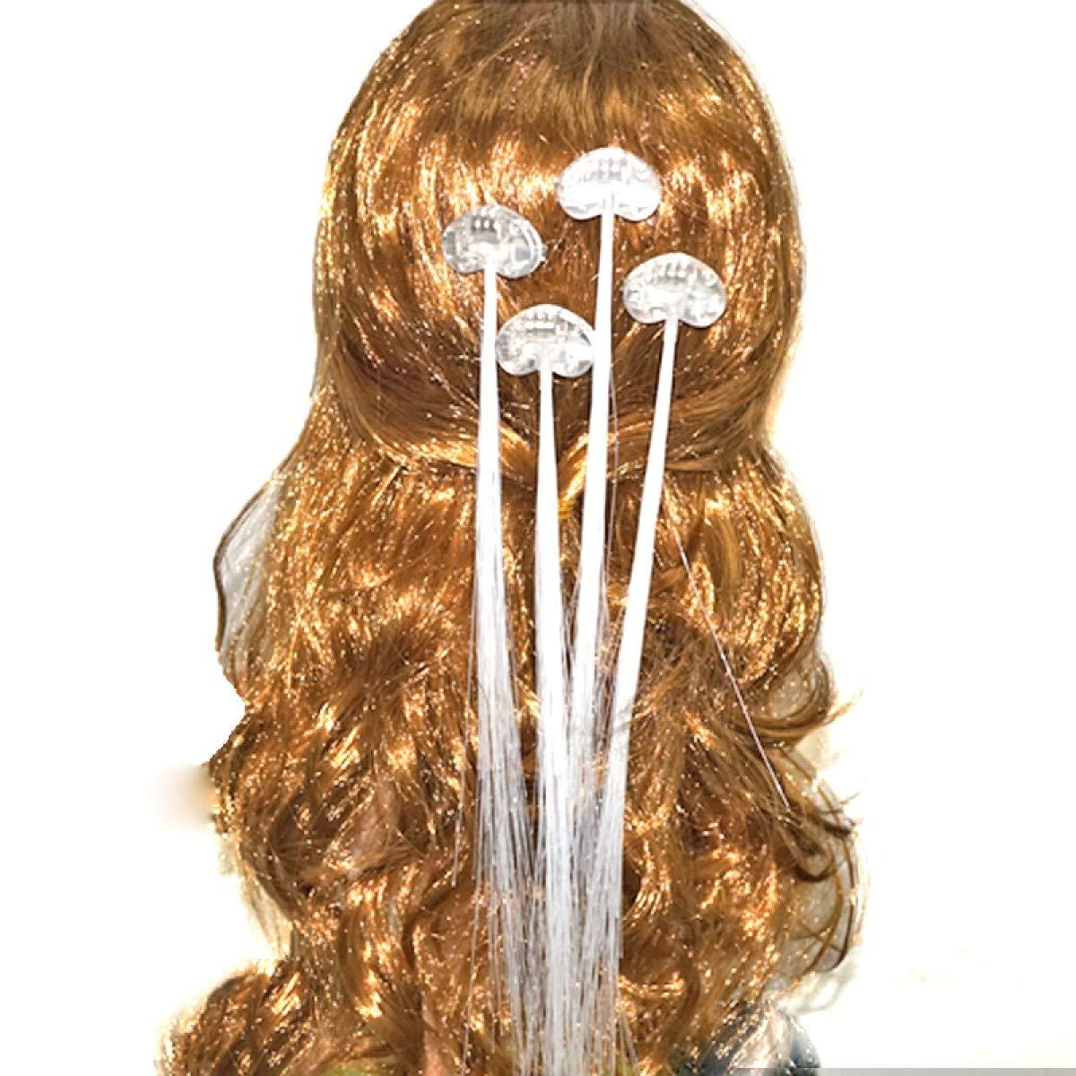 30 Pack LED Fiber Optic Hair Barrettes - Light-Up Extensions for Party ...