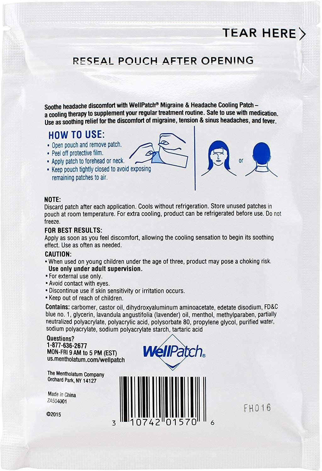 WellPatch Migraine Cooling Headache Pads-4ct