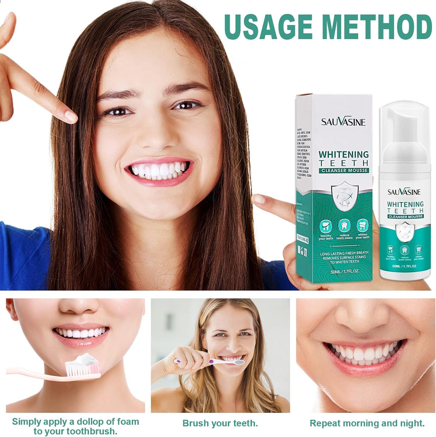 Whitening Foam Toothpaste - 2 Piece Set for Deep Cleaning & Sensitive ...