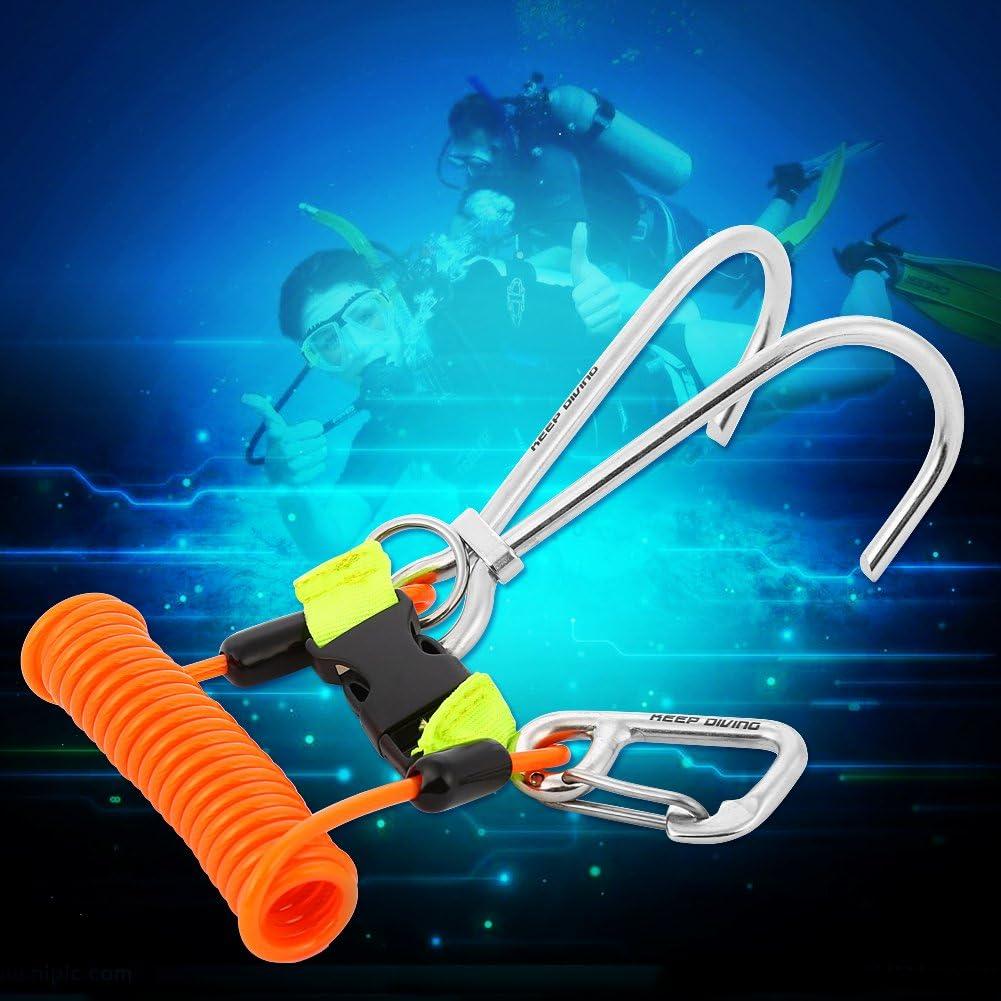 VGEBY Stainless Steel Diving Reef Hook Double with Spiral Coil Lanyard ...