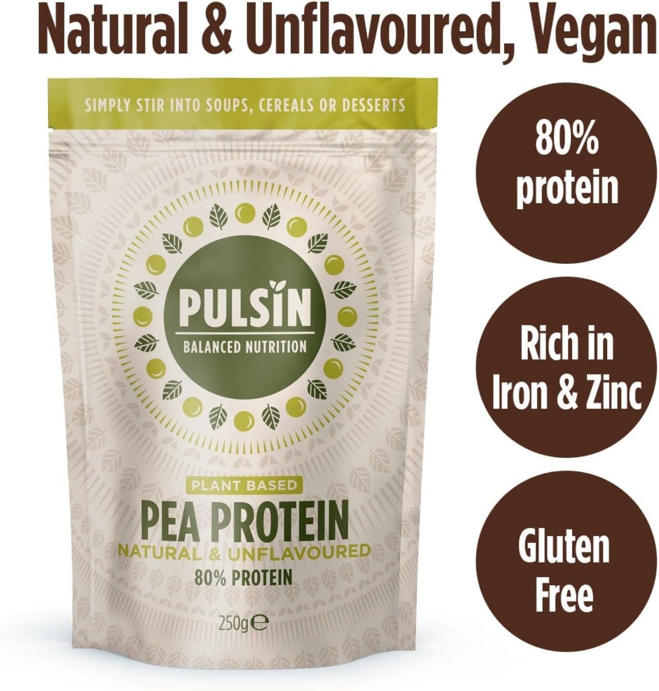 Pulsin Unflavoured Vegan Pea Protein Powder 1kg - 8.0g Protein, 0g ...
