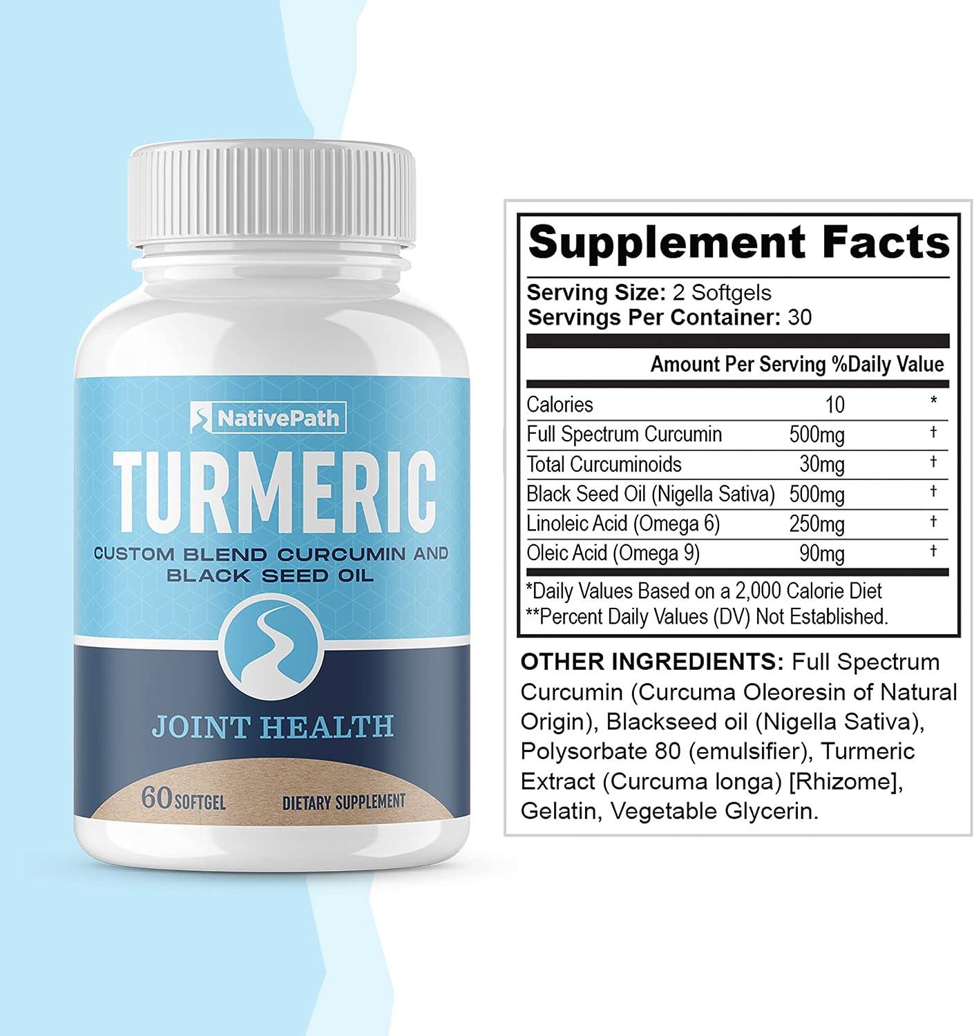 NativePath Turmeric Curcumin with Black Seed Oil - Joint Health ...
