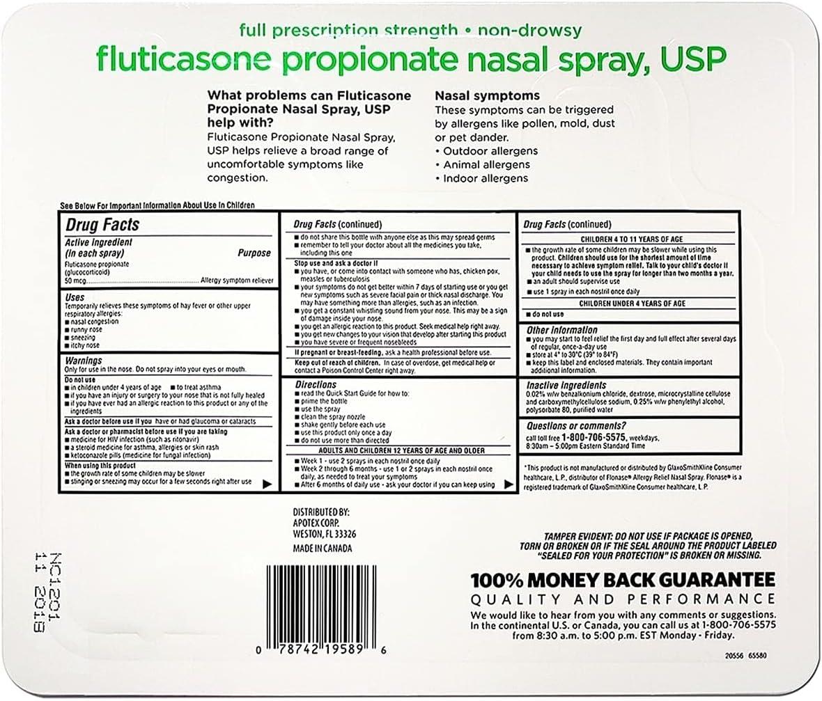 Members Mark Fluticasone Propionate Nasal Spray 6-Pack - 0.54 fl. oz ...