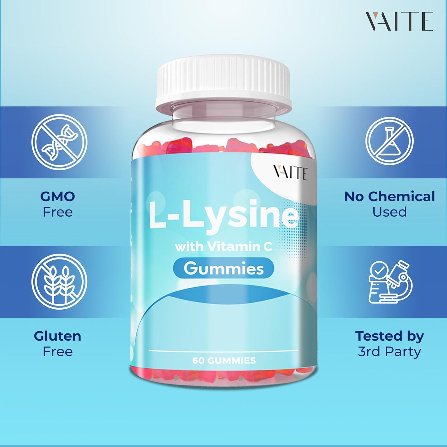 L-Lysine Gummies with Vitamin C - Vegan Gluten Free Supplements for ...
