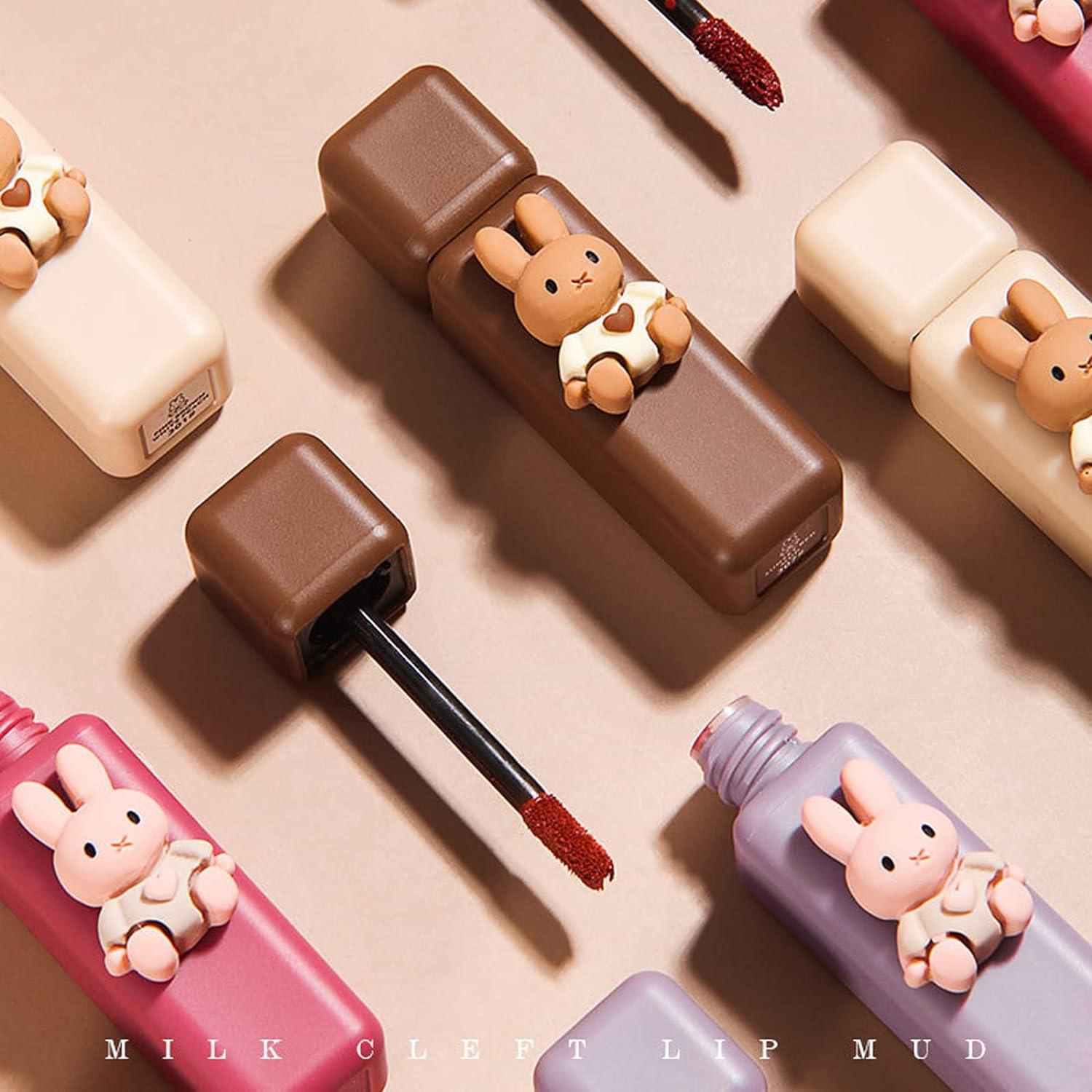 Domality 4pcs Bunny Rabbit Lip Gloss Set | 4 Colors Matte Velvet Mousse ...