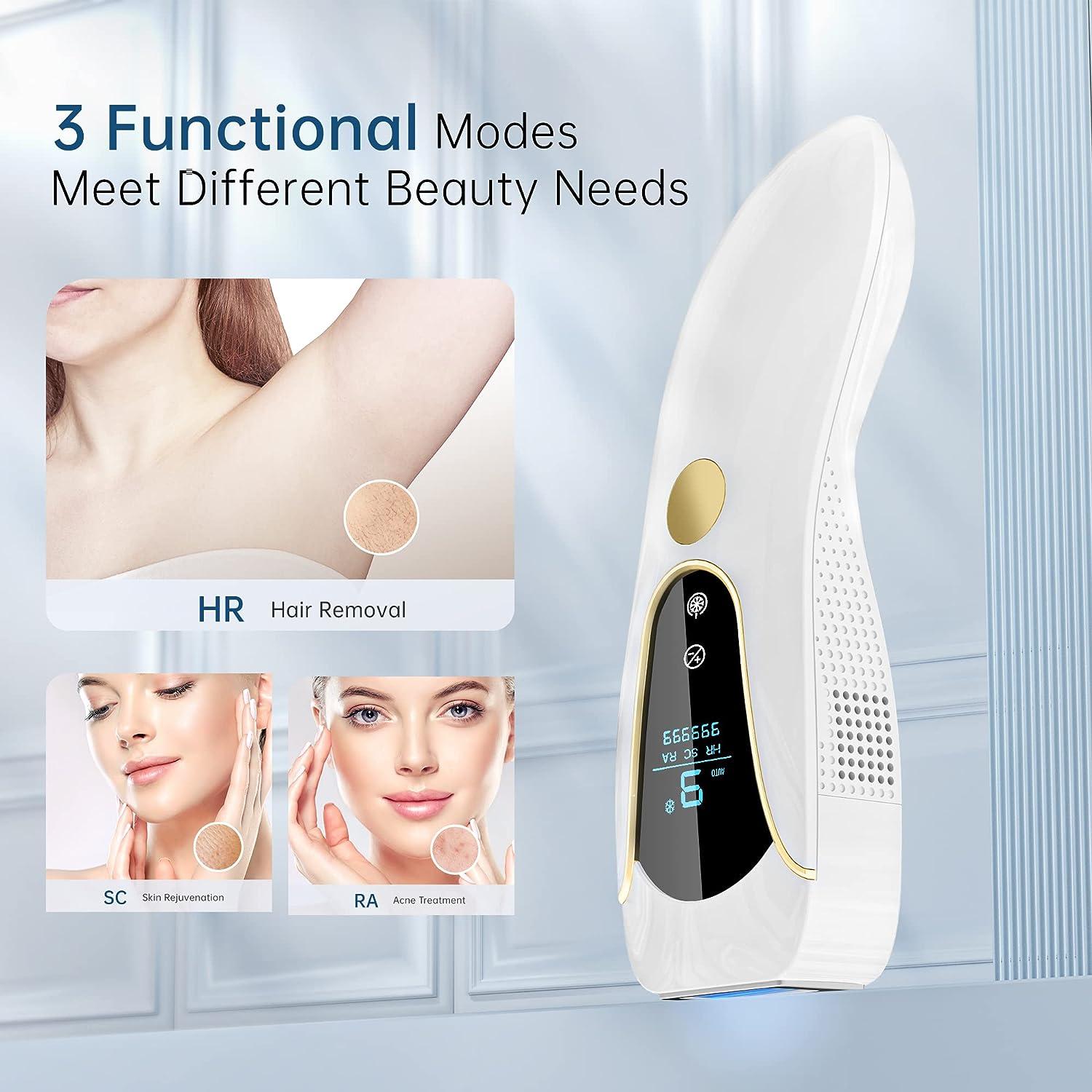 3-in-1 IPL Laser Hair Removal Device for Women and Men with Ice-cooling ...