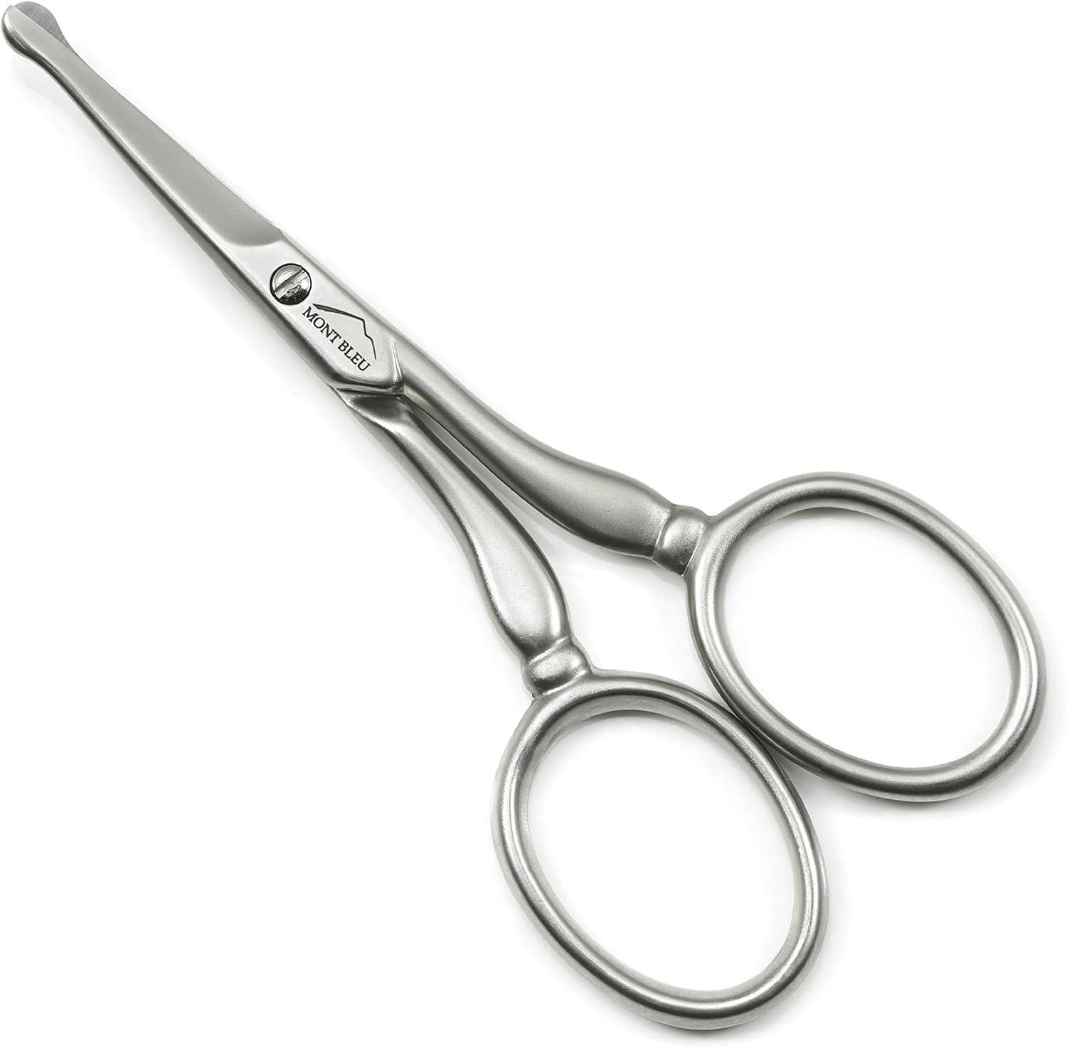 Mont Bleu Italian Made Carbon Steel Ear & Nose Hair Scissors Straight ...