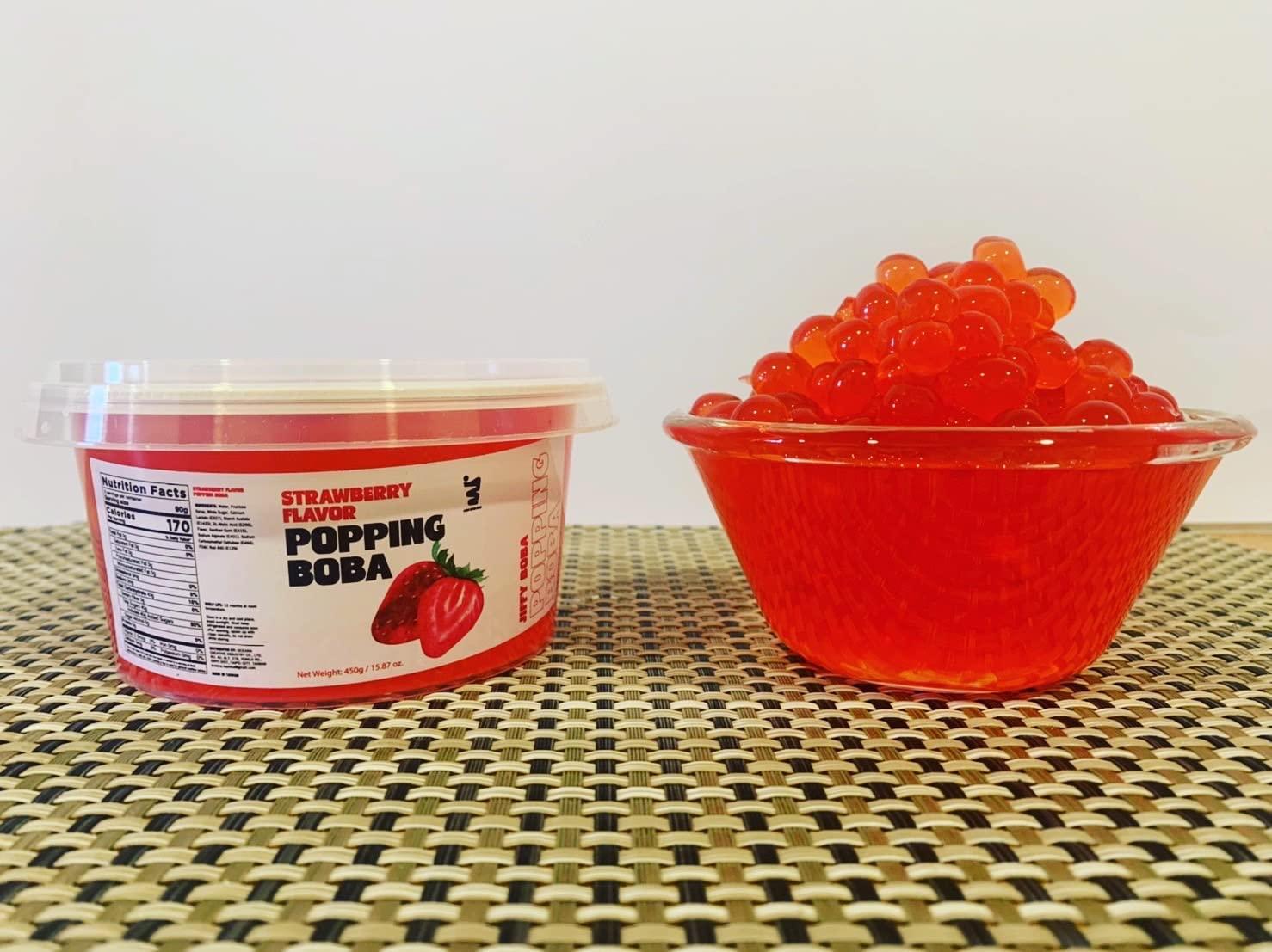 Bursting Strawberry Boba Pearls for Bubble Tea - 1 lb | JIFFY BOBA ...