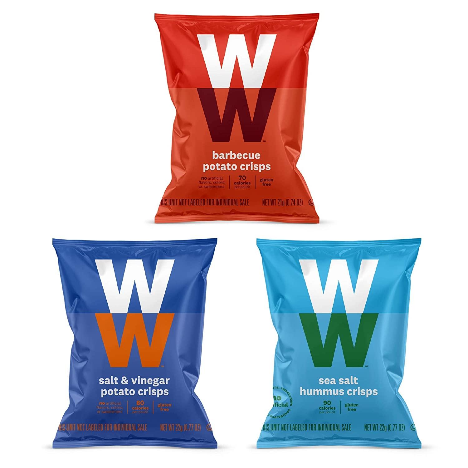 WW Classic Crunchy Snack Variety Pack - BBQ, Salt & Vinegar, Sea Salt ...