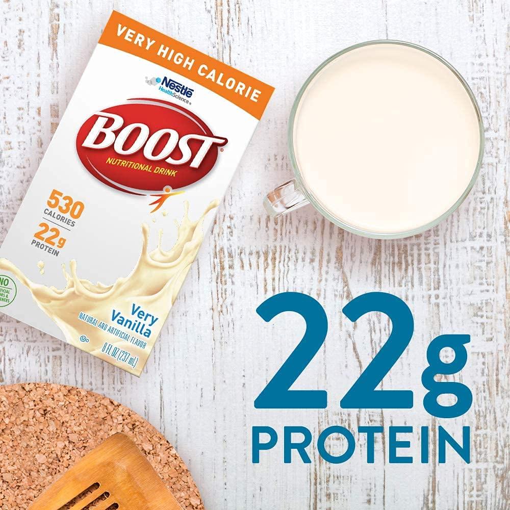 Boost Very High Calorie Nutritional Drink - Very Vanilla - 8oz Box ...