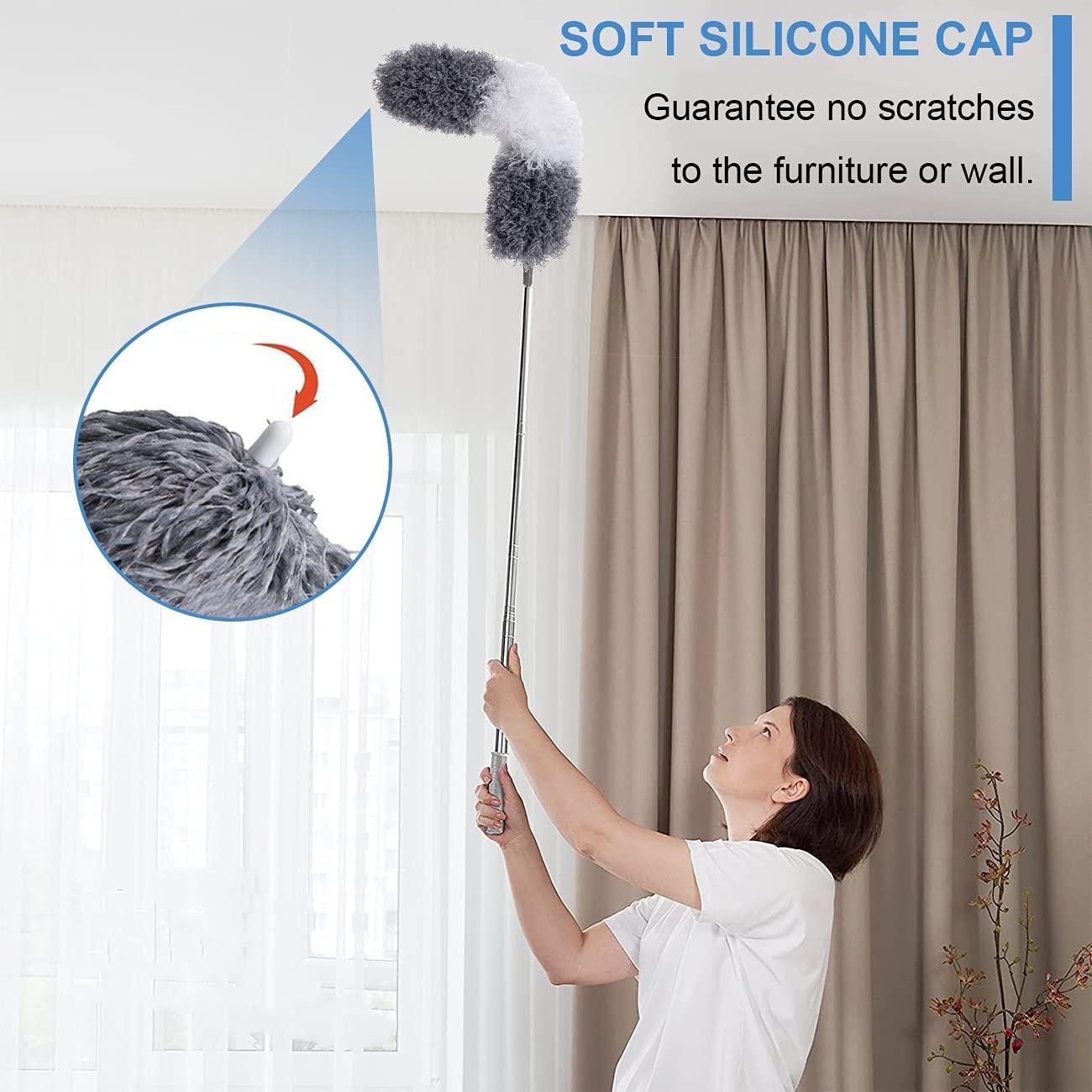6 Piece Microfiber Duster Kit with Extendable Handle for High Ceilings ...