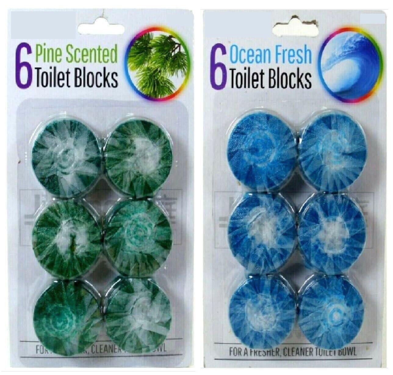12 x Cistern Toilet Blocks BLUE Loo Flush Hygiene Fresh Fragrance ...
