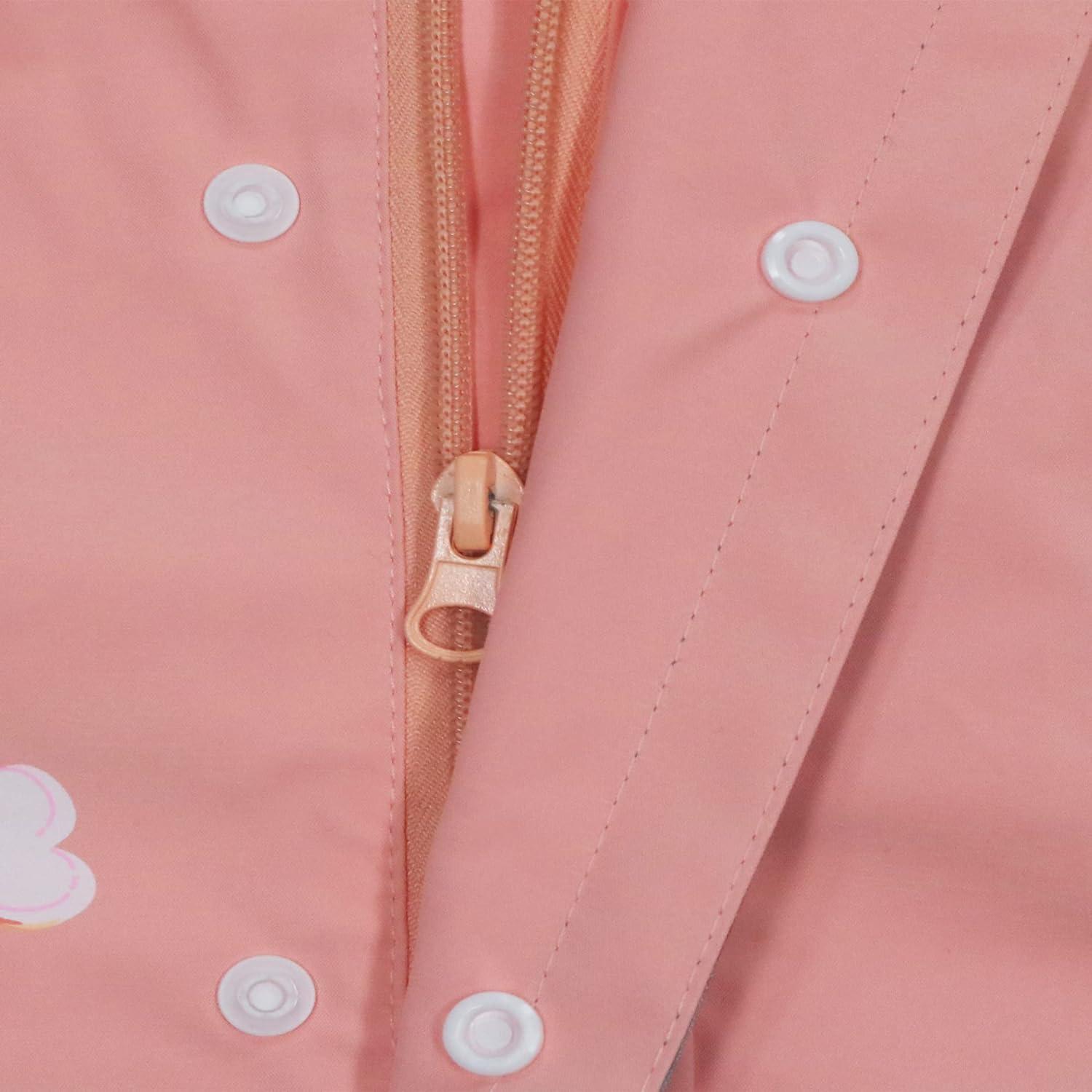 Fewlby Kids Puddle Suit Rain Suit M Size 3-4 Years Pink | Waterproof Hooded Raincoat for ...