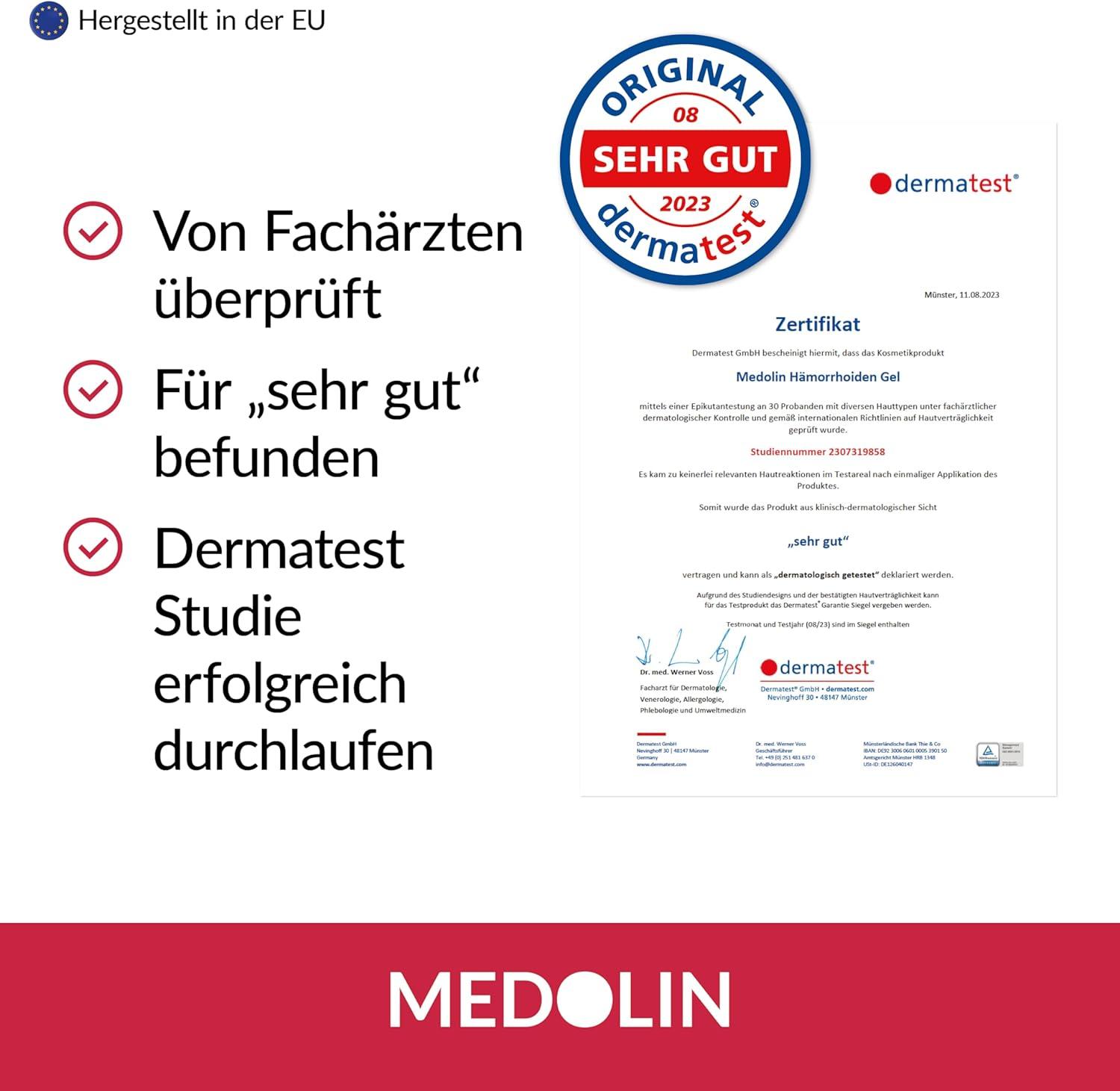 Medolin Hemorrhoid Gel - Anti-Inflammatory Relief for Swelling Itching ...