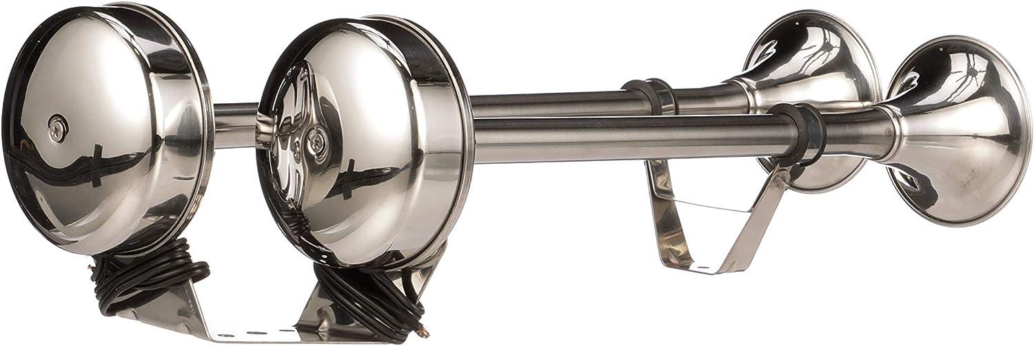 Seachoice Stainless Steel Dual Trumpet Horn - Vibration-Free Mounting ...